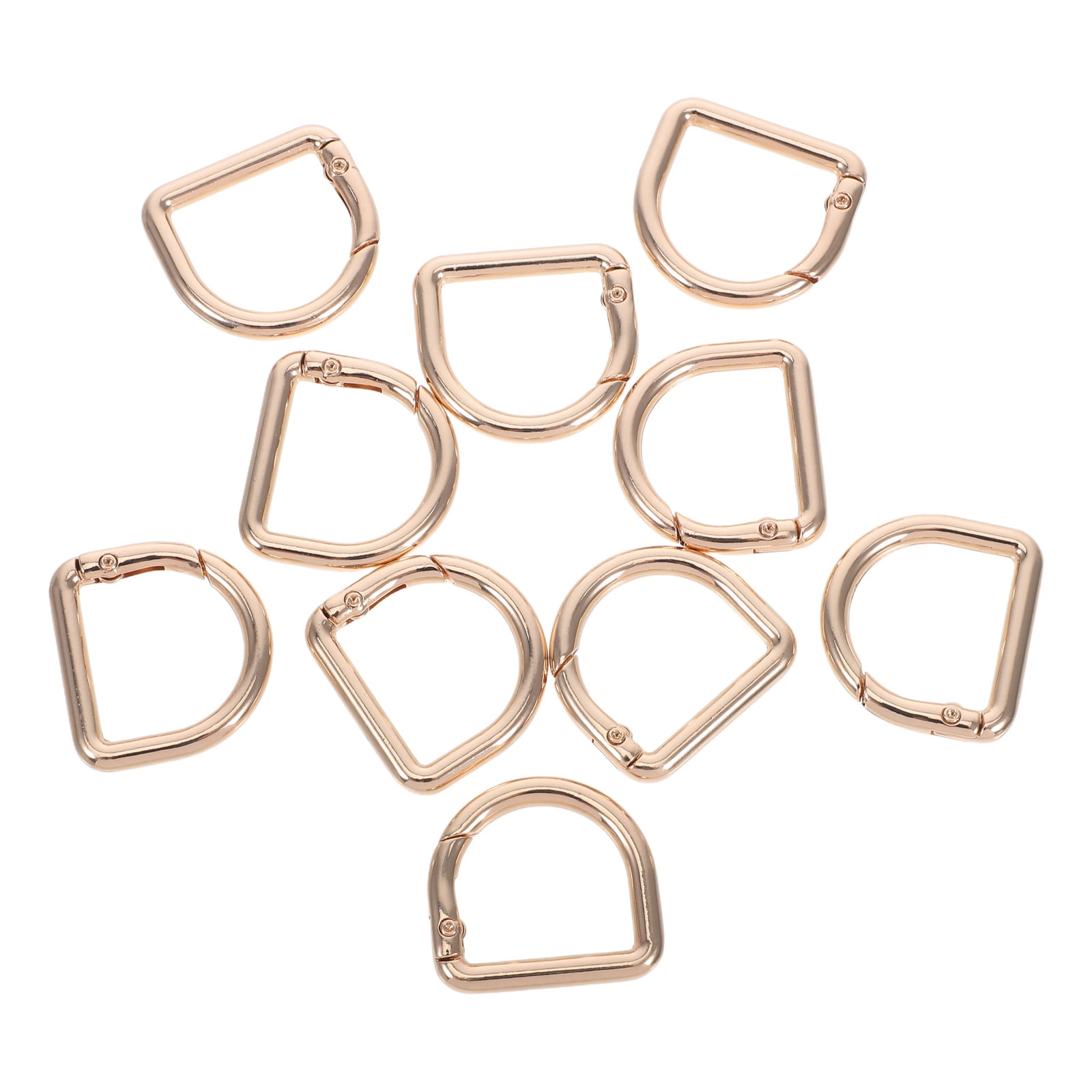 HEMOTON 10 Pcs D-shaped Connecting Buckle Hook Rings for Purse Spring ...