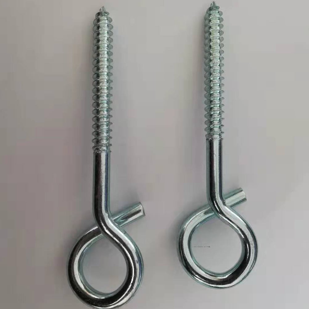 HEMOTON 10 Pcs Eye Shape Screw Hook Ceiling U Heavy Duty Hooks Silver ...