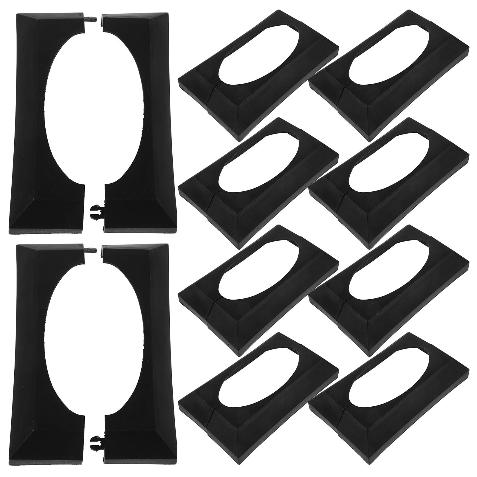 HEMOTON 10 Pcs Fence Post Finials Skirt Replacement Vinyl Patio Black ...
