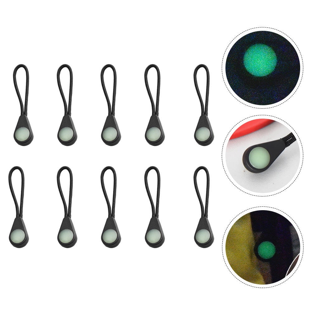 HEMOTON 10 Pcs Glow Accessories Luminous Zipper Pull Black Pulls Travel ...