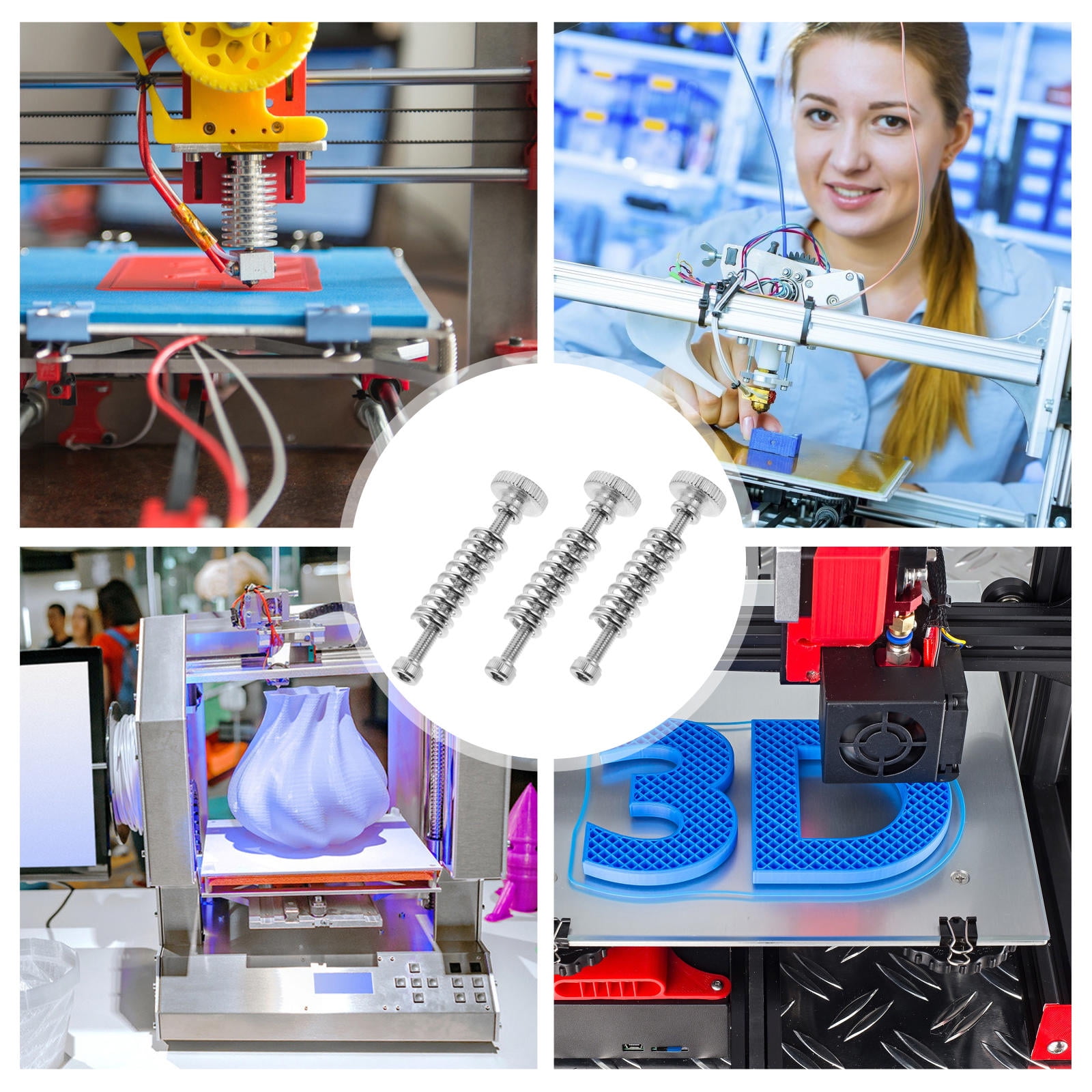 HEMOTON 10 Pcs Hot Bed Leveling Assembly 3d Printer Spring Screw Silver - Walmart.com