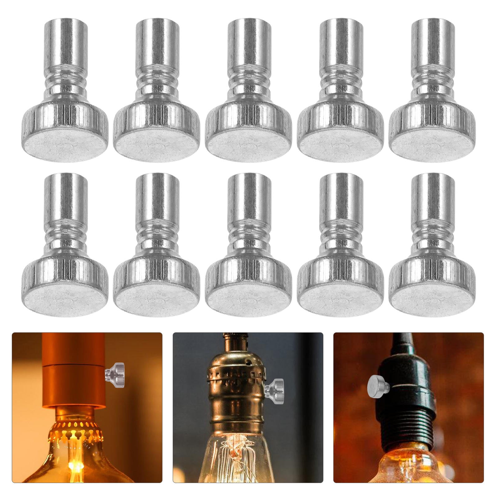 HEMOTON 10 Pcs Lamp On/off Switch Knobs Replacement Threaded Silver ...