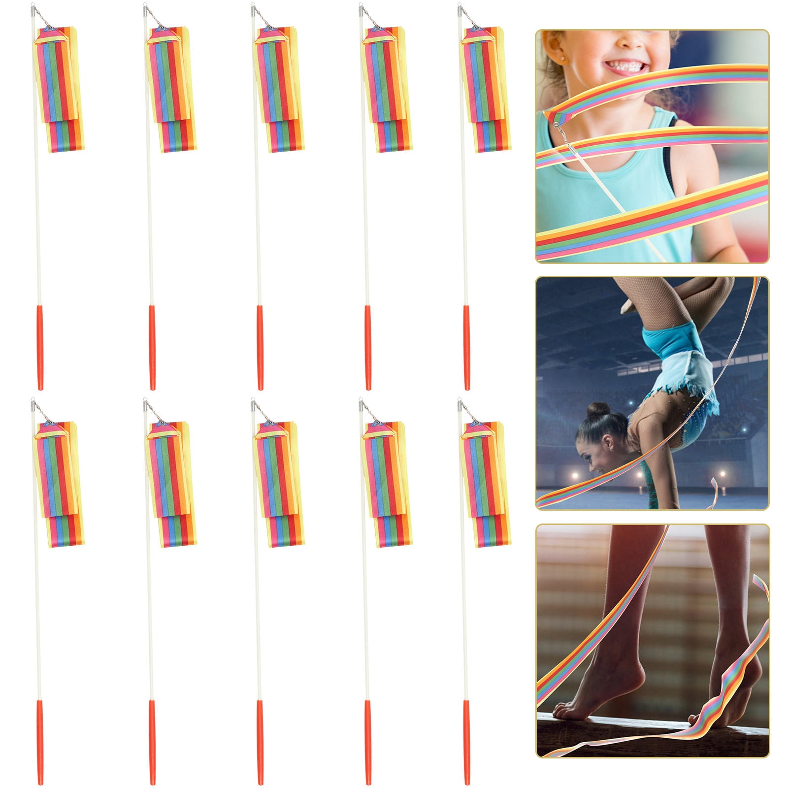 HEMOTON 10 Pcs 带玩 Marching Band Ribbon Gymnastics Child - Walmart.com
