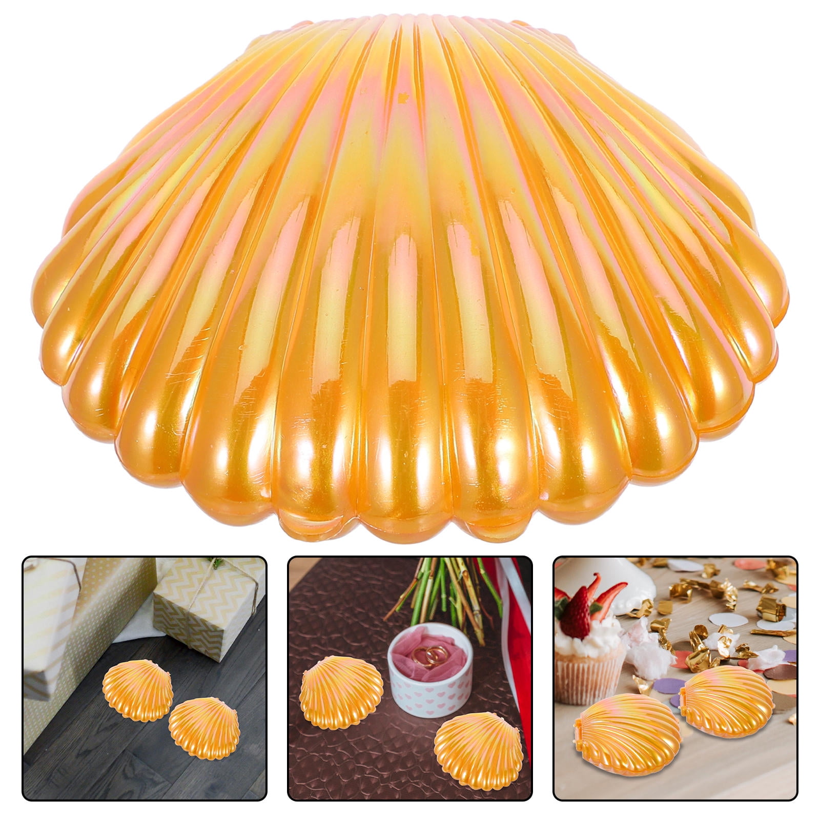 HEMOTON 10 Pcs Pearlescent Shell Candy Box Jewelry Storage Case Wedding ...