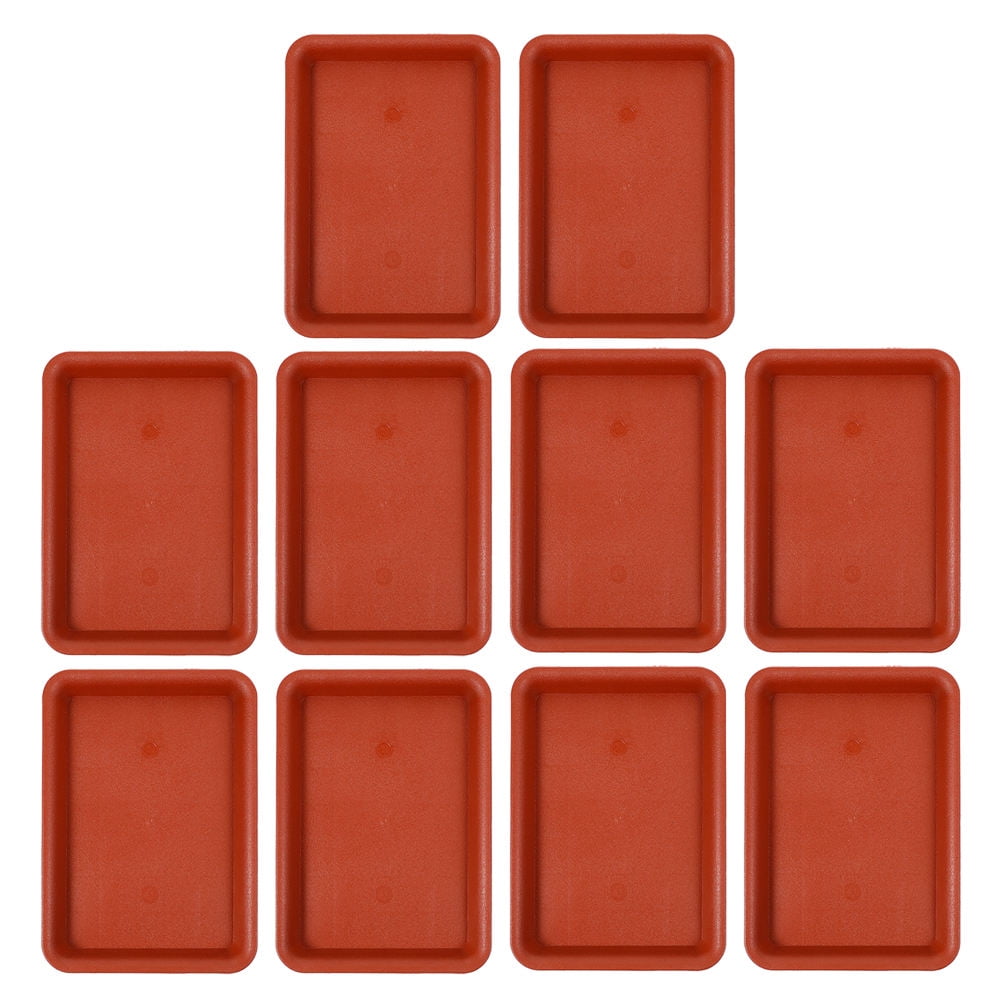 HEMOTON 10 Pcs Rectangular Planter Saucers Drainage Flower Pot Tray ...