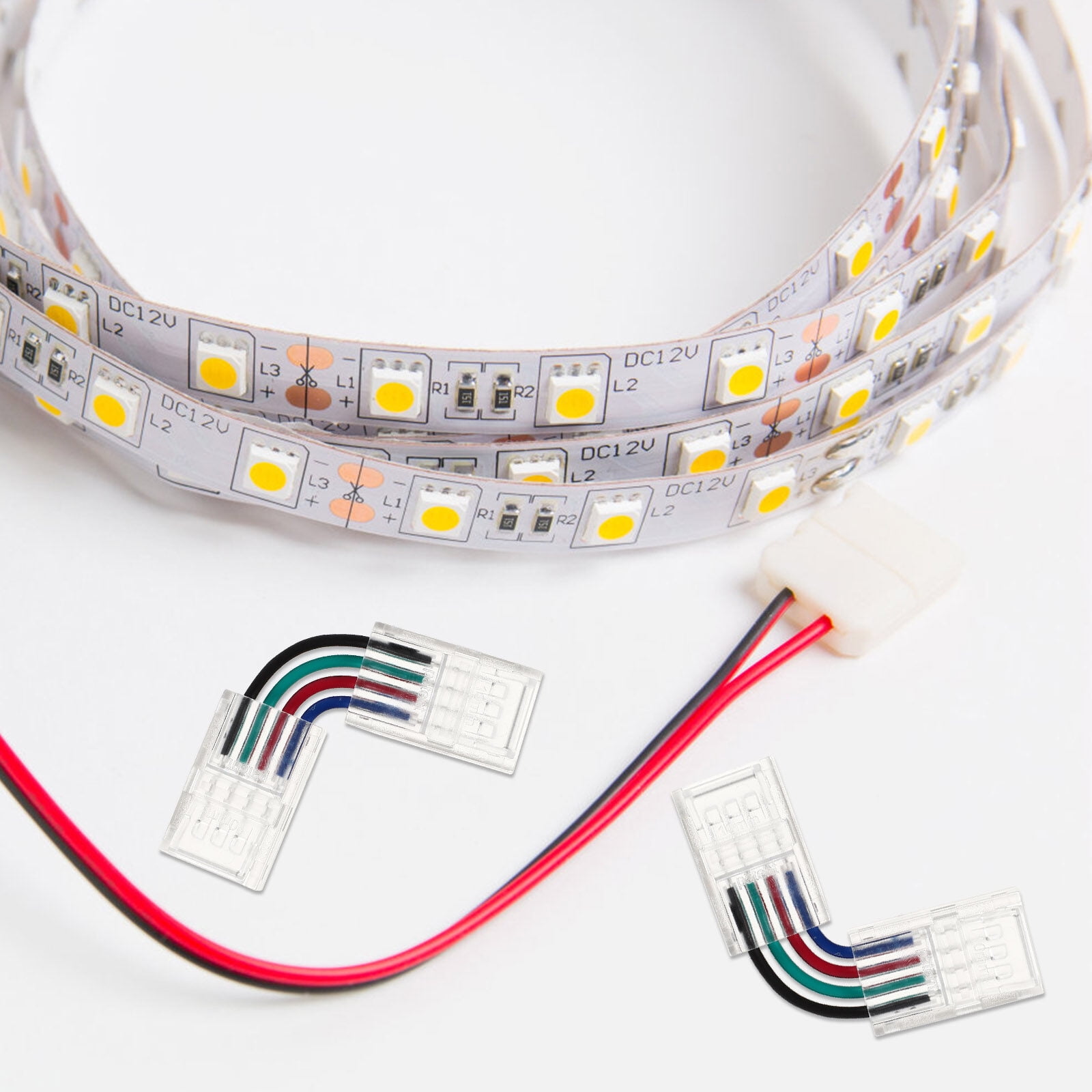 HEMOTON 10 Pcs Strips Led Strip Connector Clip for Led Strip RGB LED ...