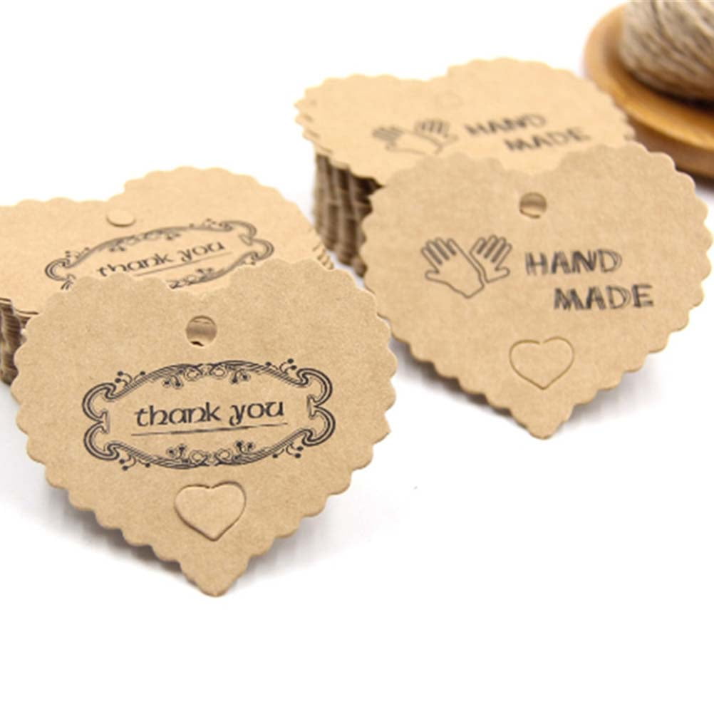 HEMOTON 100 Pcs Bakery Packaging Cards Gift Tags Thank You Label for ...