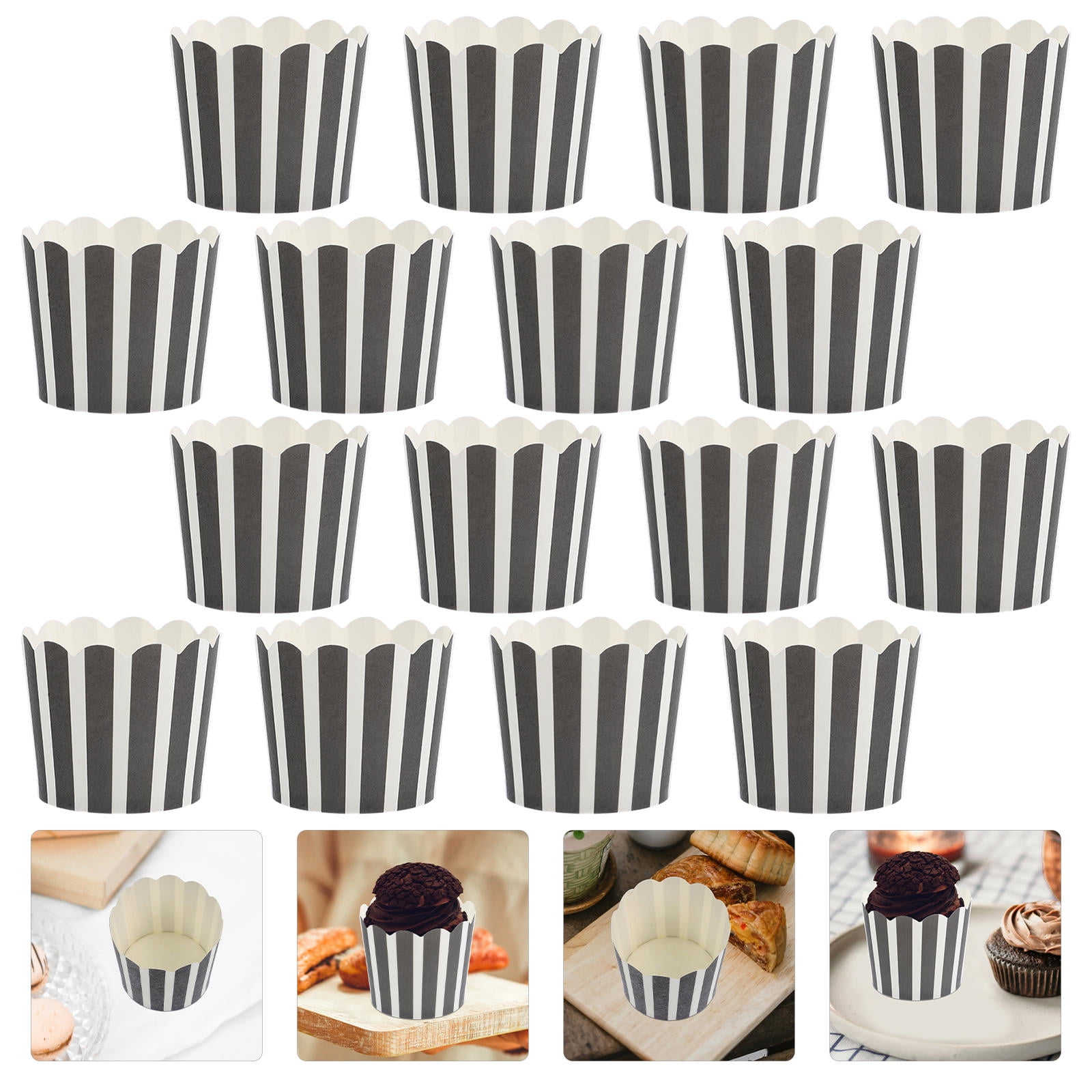 HEMOTON 100 Pcs Cupcake to Go Containers Muffin Cups Mini Pie Baking ...