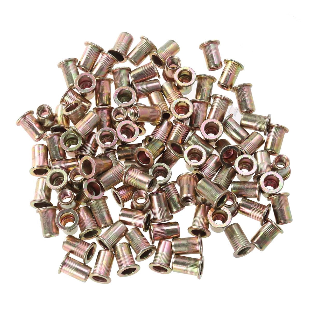 HEMOTON 100 Pcs Flat Head Cylindrical Pull Cap Stainless Rivet Nuts - Walmart.com