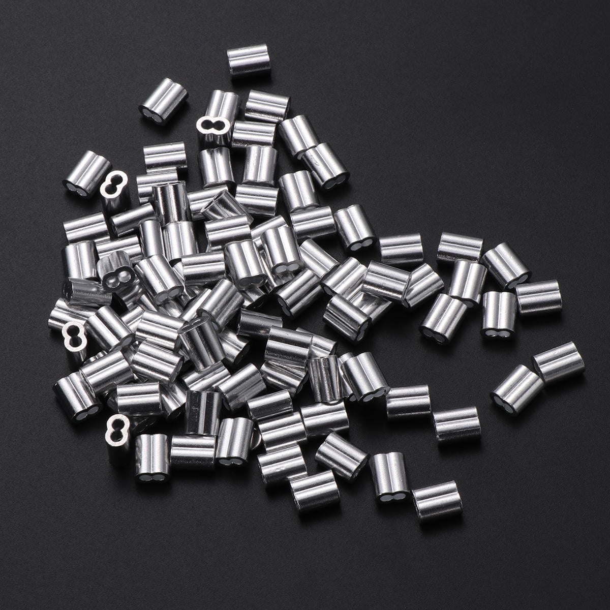 SOPOTUTU 100Pcs Steel Wire Joint Loop Clamp Wire Rope Clip Silver ...