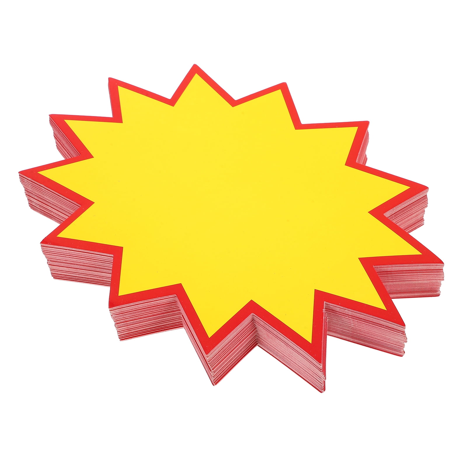 DEEPCRAFF 100Pcs Durable Yellow Paper Price Burst Signs for Store ...