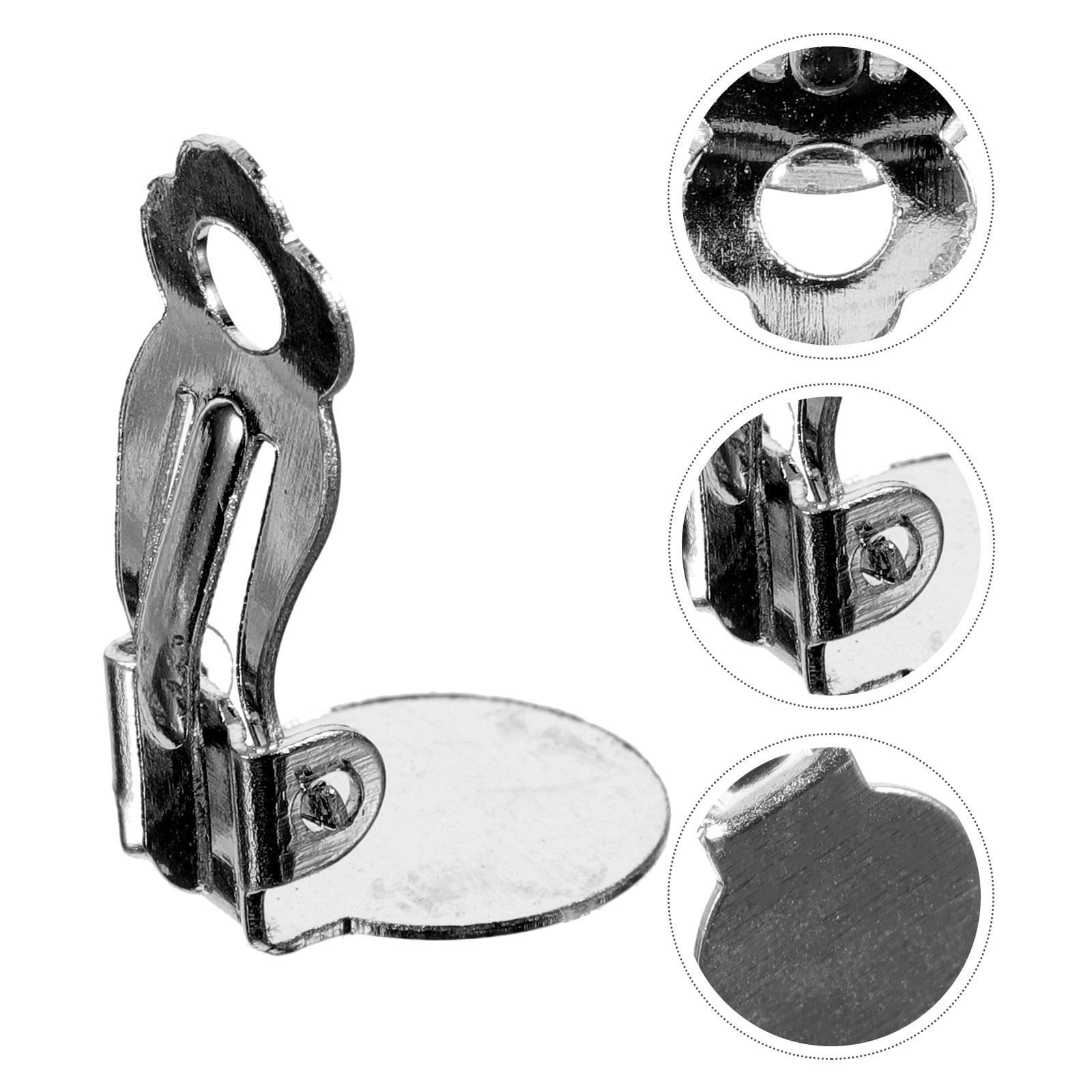 HEMOTON 100 Sets Clip On Earring Studs Jewelry Making Clips Invisible ...