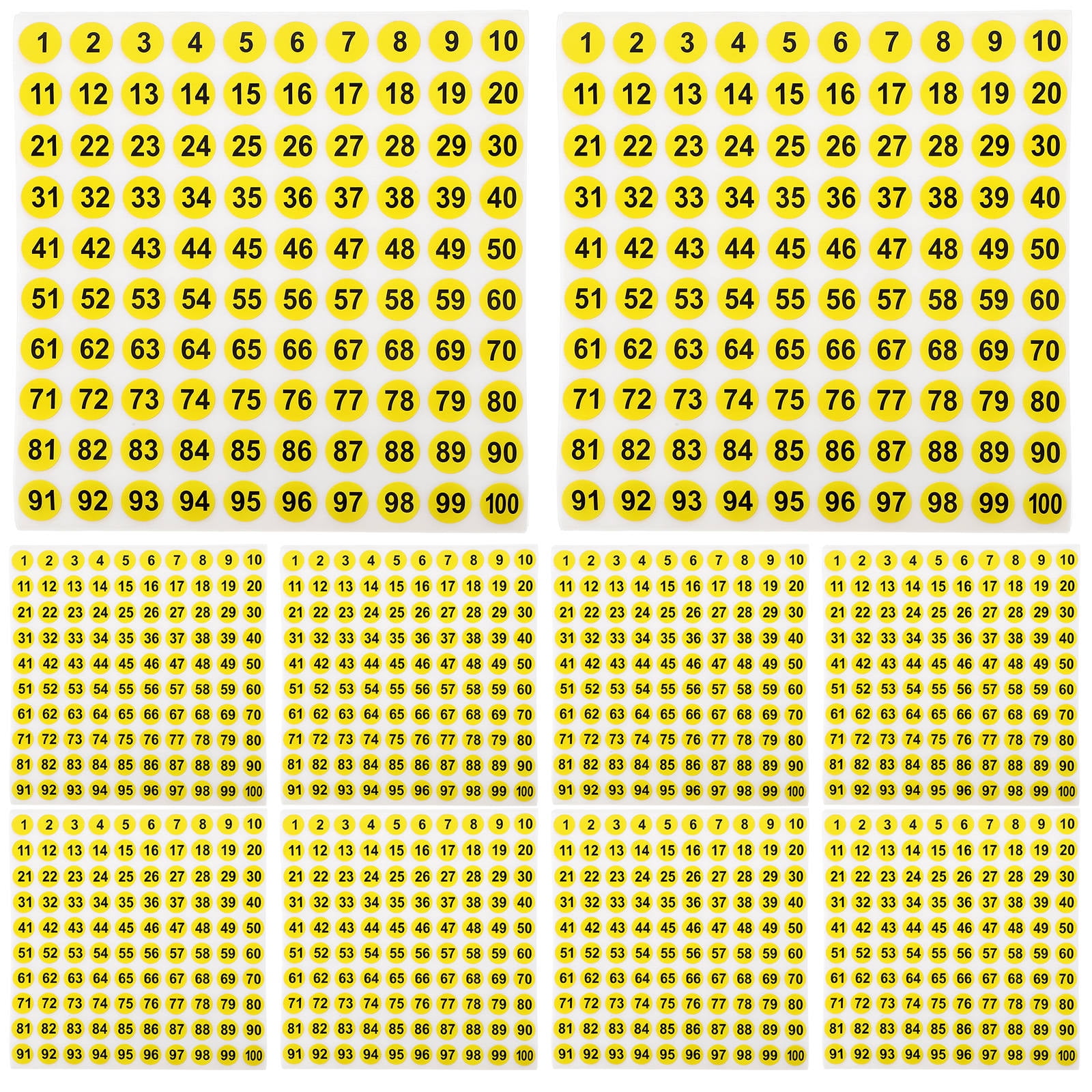 HEMOTON 100 Sheets Sticker Labels Small Number Stickers Adhesive ...