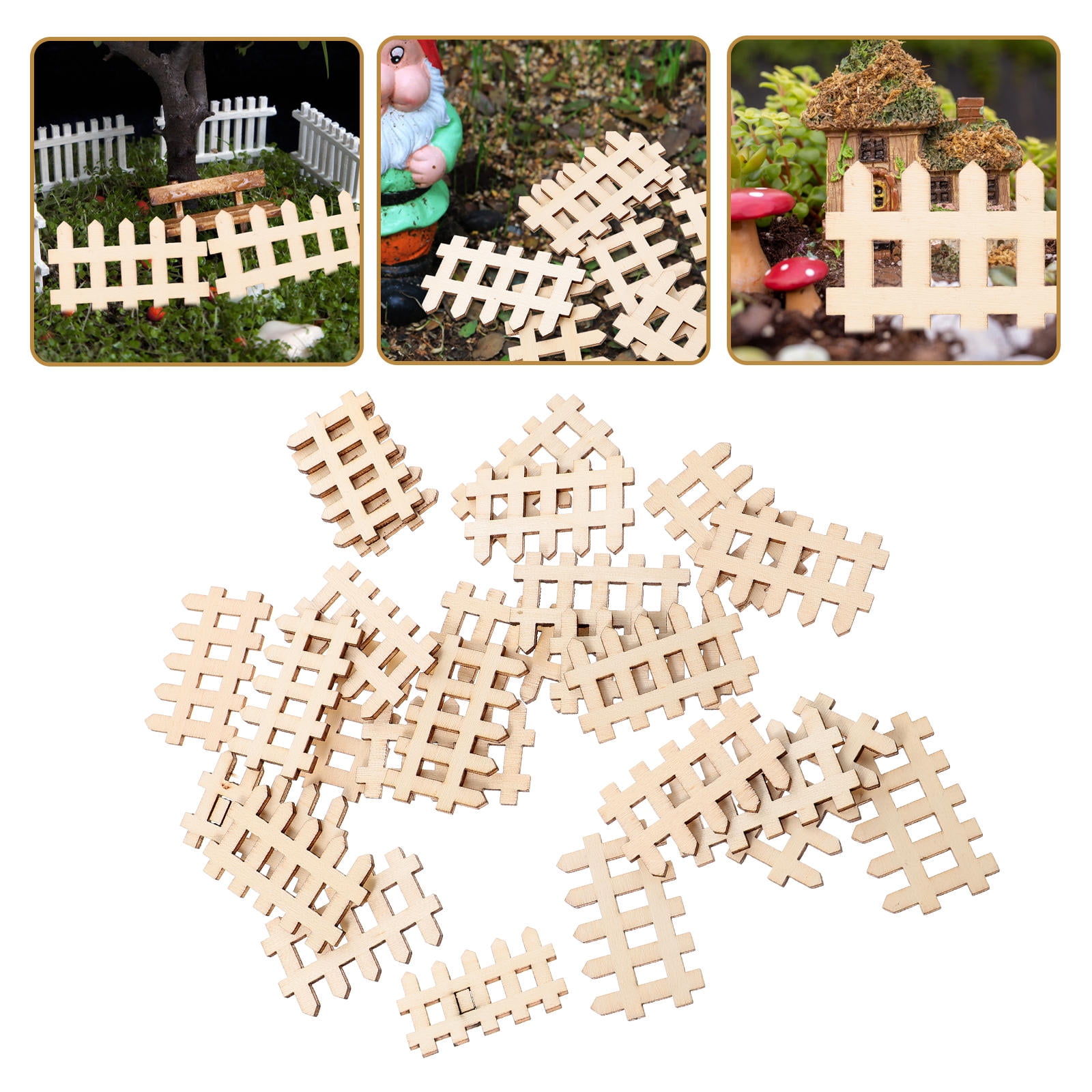 HEMOTON 100 pcs Miniature Fence Photo Prop Mini Wooden Fence Mini ...