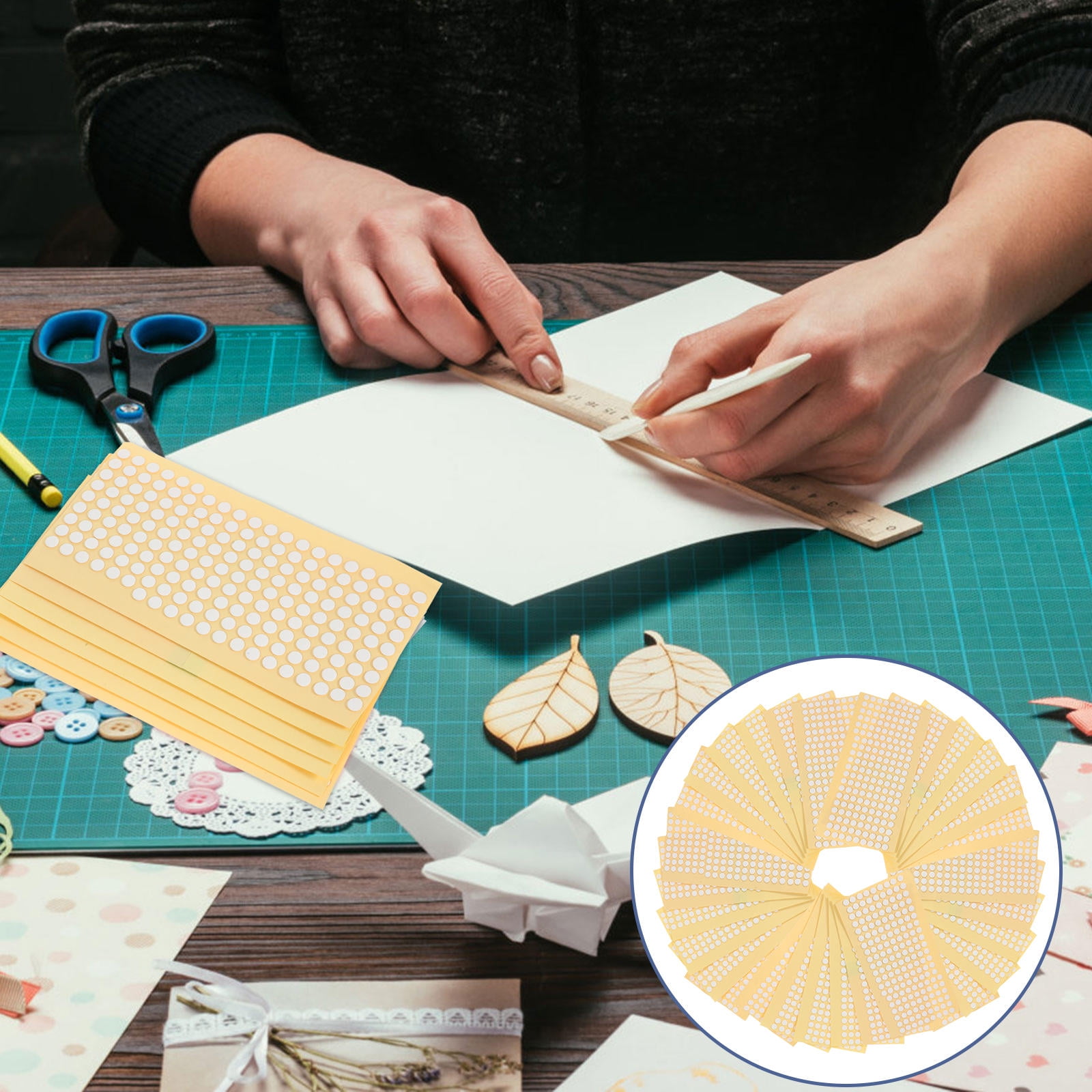 HEMOTON 1000 Pcs Double Faced Adhesive Tape Glue Point Dots - Walmart.com
