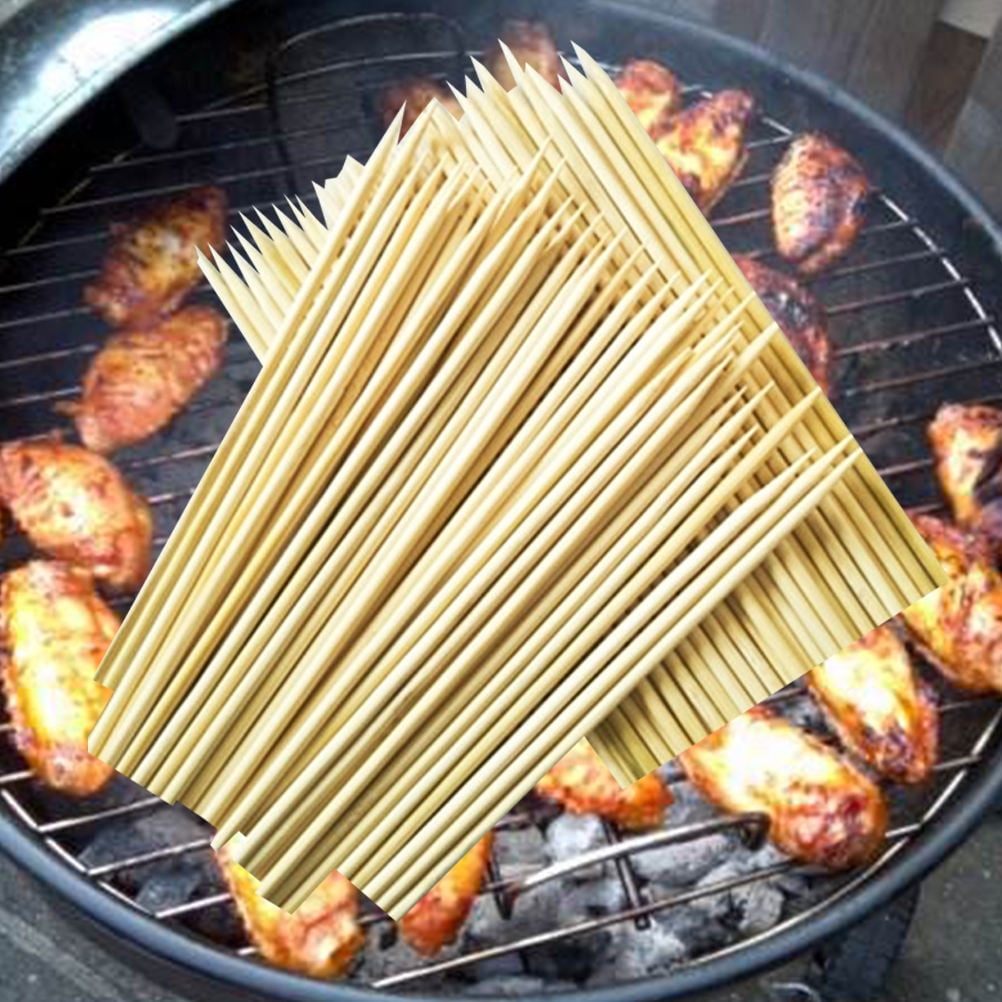HEMOTON 100Pcs 3mmx25cm Disposable Bamboo Paddle Pick Skewers Roasting ...