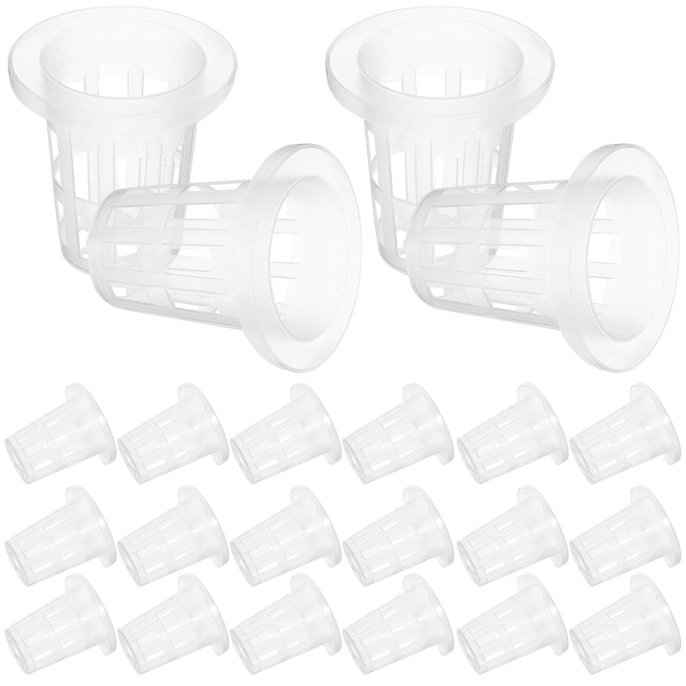 HEMOTON 100Pcs Plastic Net Cups Hydroponic Planting Mesh Pots Small ...