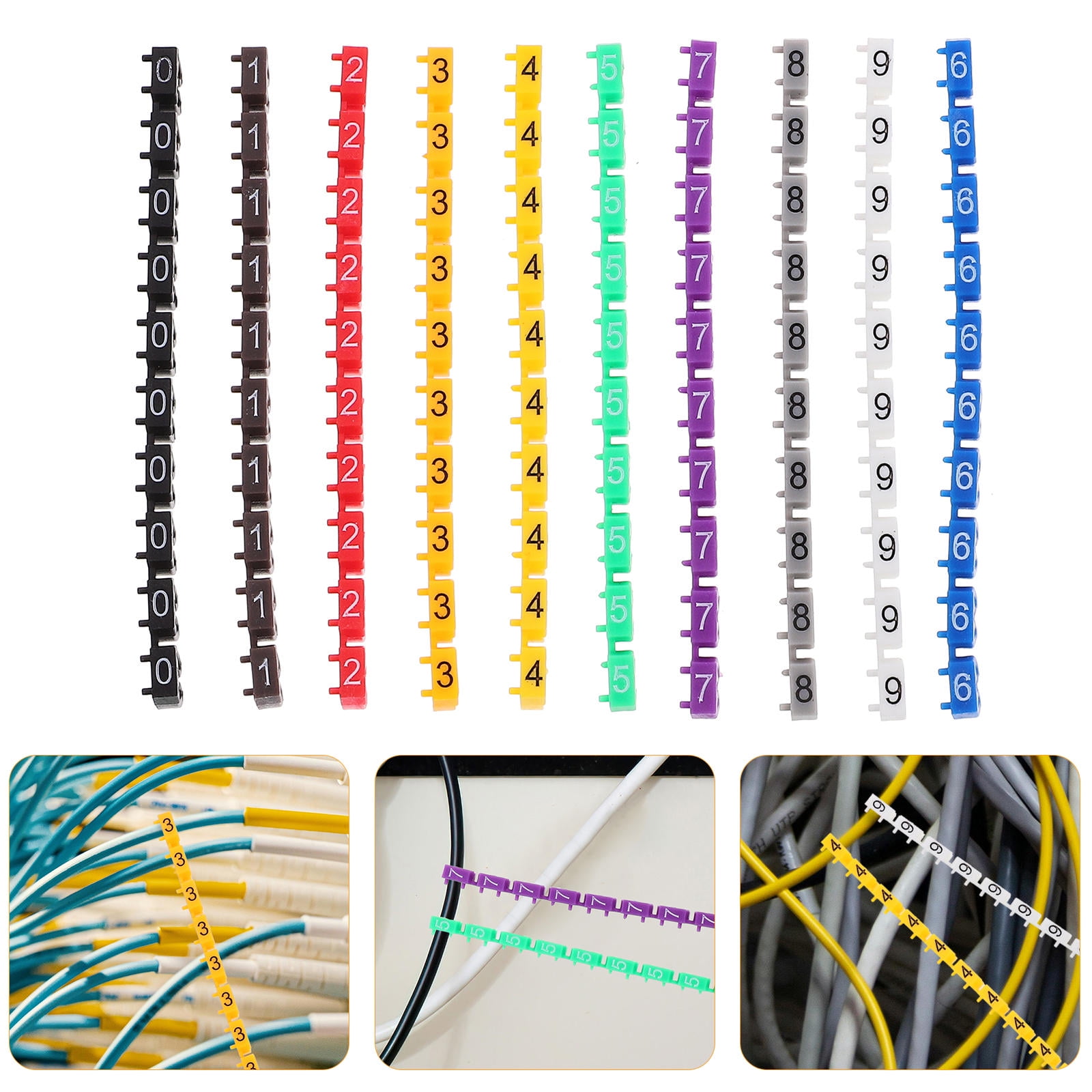 DEEPCRAFF Digital Number Tube Wire Label Tubes Assorted Color 100Pcs 0 ...