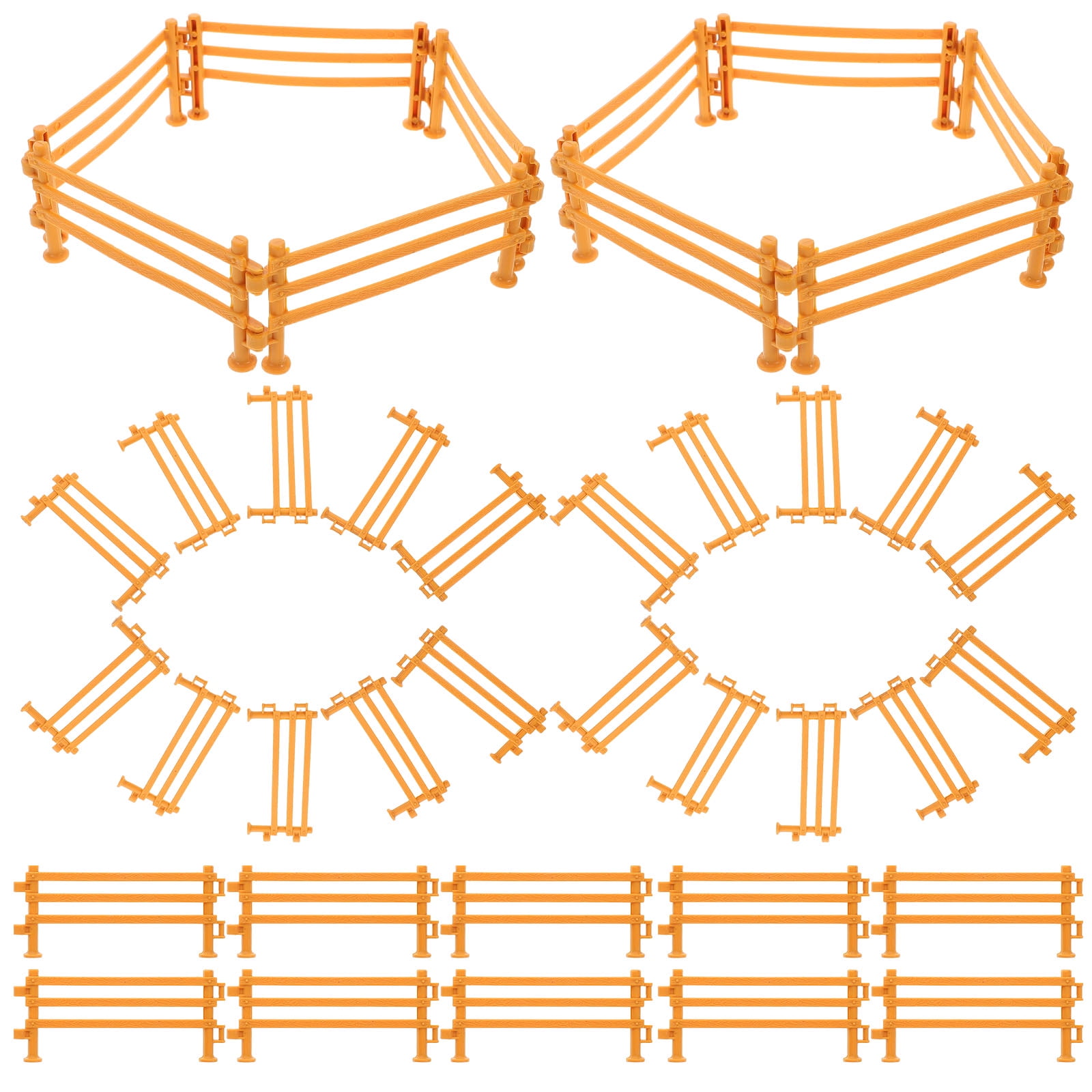 RENACLIPY Dollhouse Accessories Plastic Toy Fence PP Yellow 100pcs ...