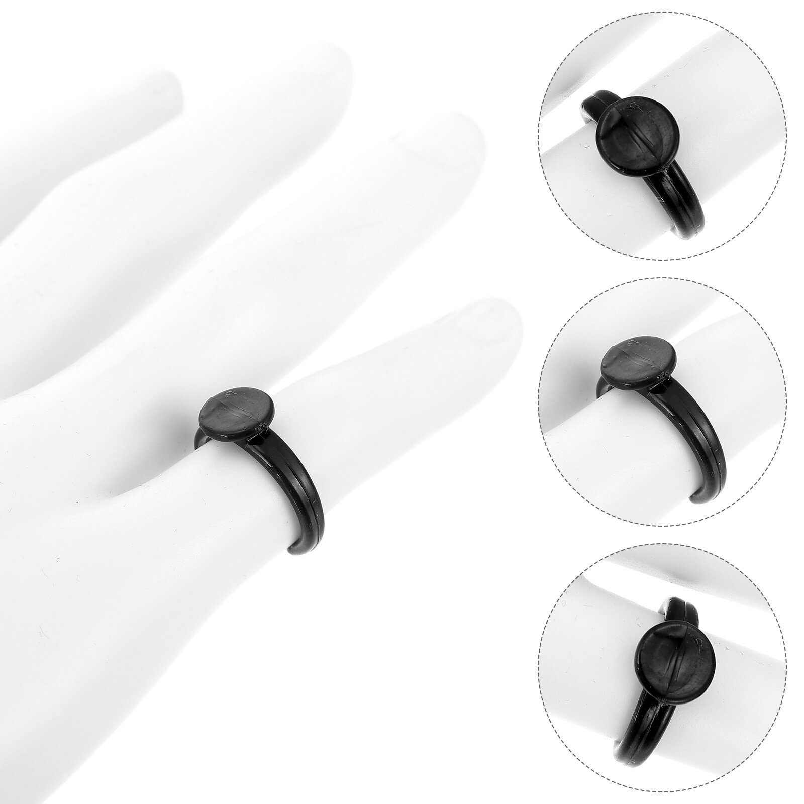 HEMOTON 100pcs Kids DIY Ring Base Pads Adjustable Ring Blanks Bezel ...