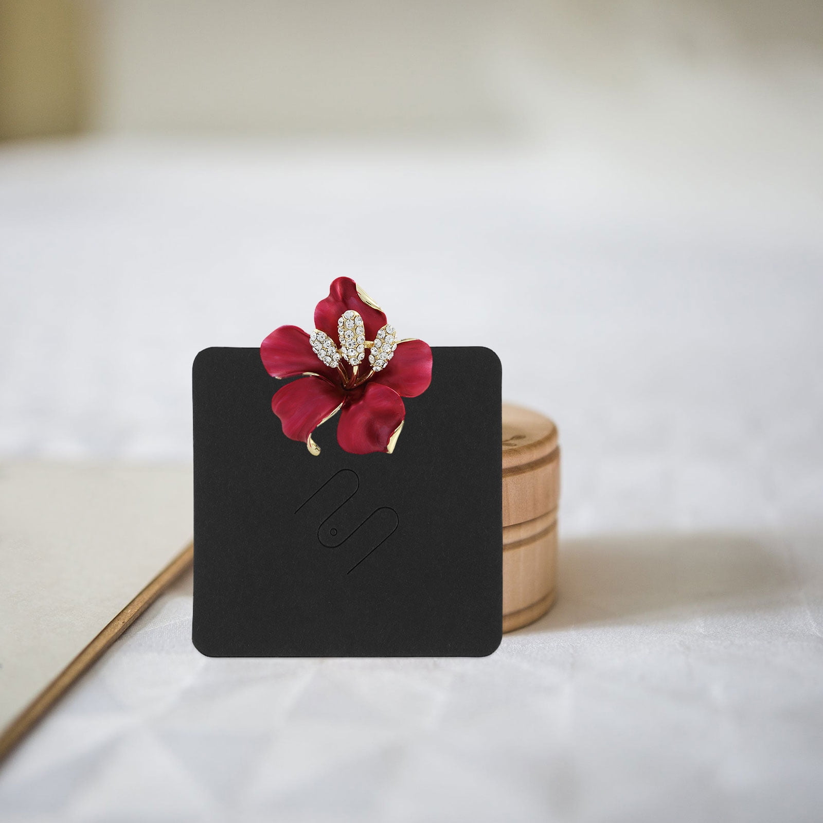 HEMOTON 100pcs Paper Brooch Pin Cards For Jewelry Displaying Paper Trinket Display Card For ...