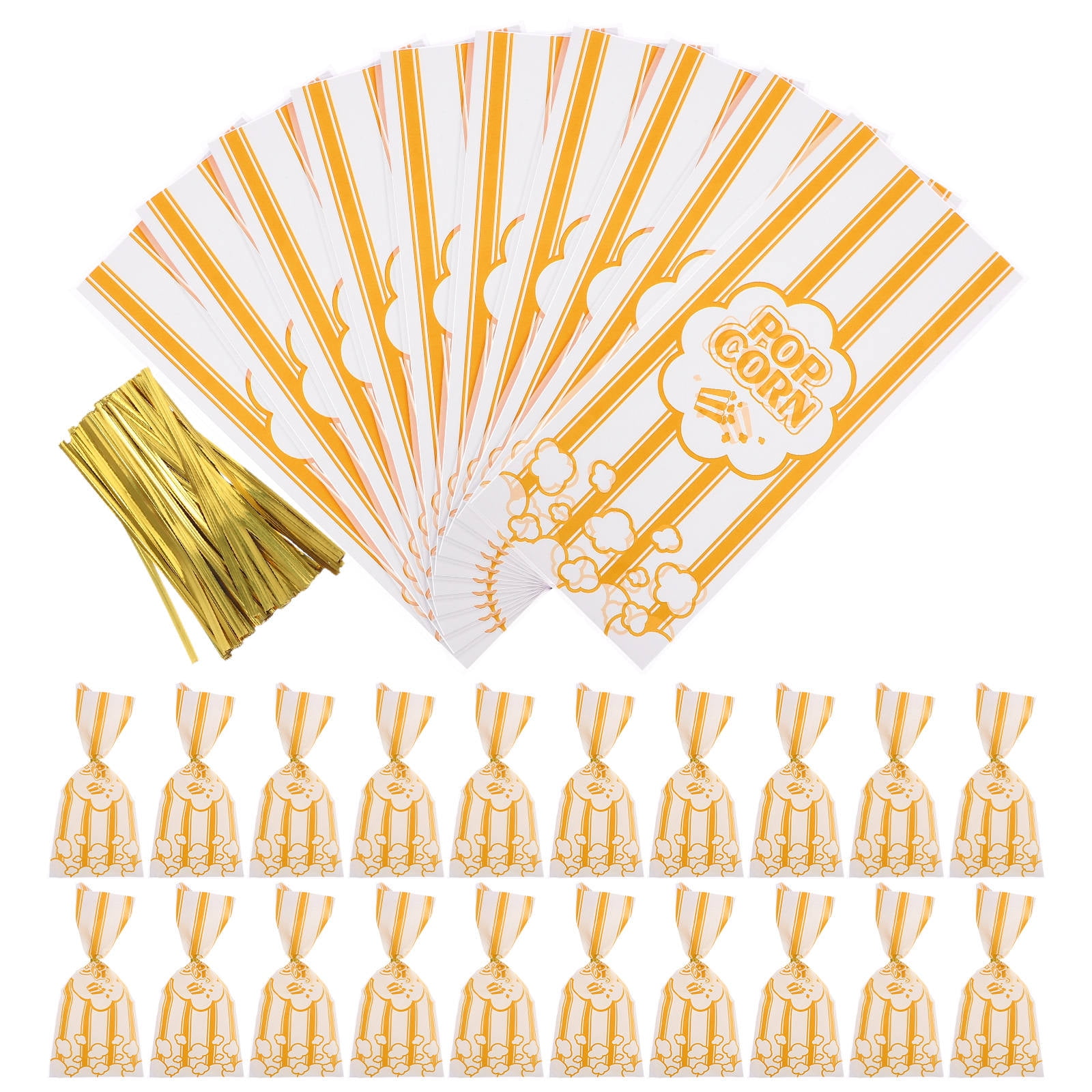 HEMOTON 100pcs Popcorn Bags Plastic Popcorn Food Bags Popcorn Birthday ...