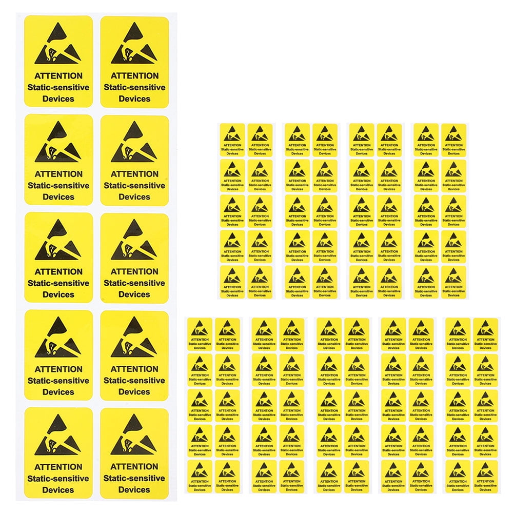 RENACLIPY Electrostatic Warning Sign High Adhesion Yellow 100Pack ...