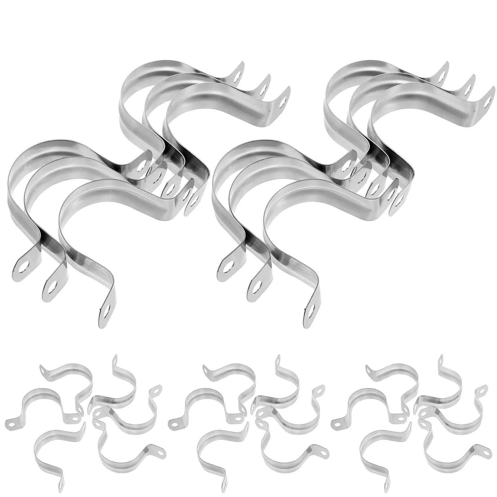 HEMOTON 100pcs U-tube Strap Clamps Metal Cable Clamps Heavy Duty Strap ...