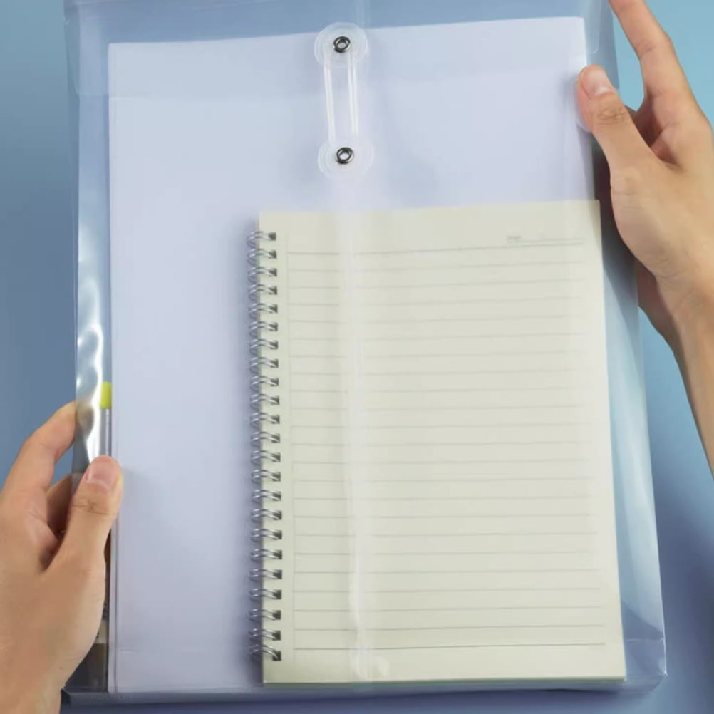 HEMOTON 10Pcs Transparent PP File Folder A4 Clear Document Bag Plastic ...