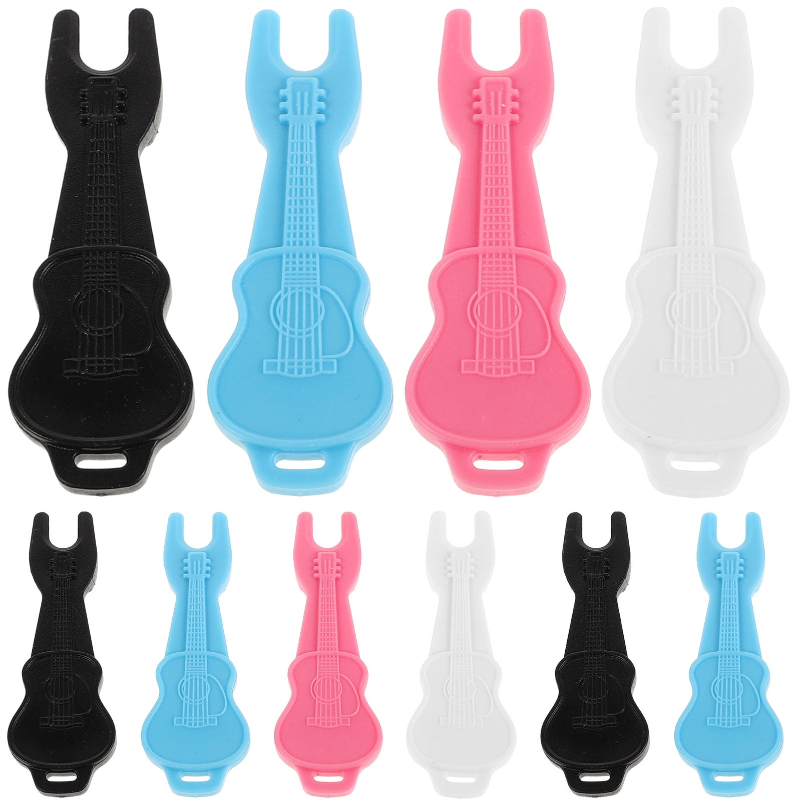 HEMOTON 10pcs Acoustic Guitar Bridge Pins Puller Plastic Guitar Shaped ...