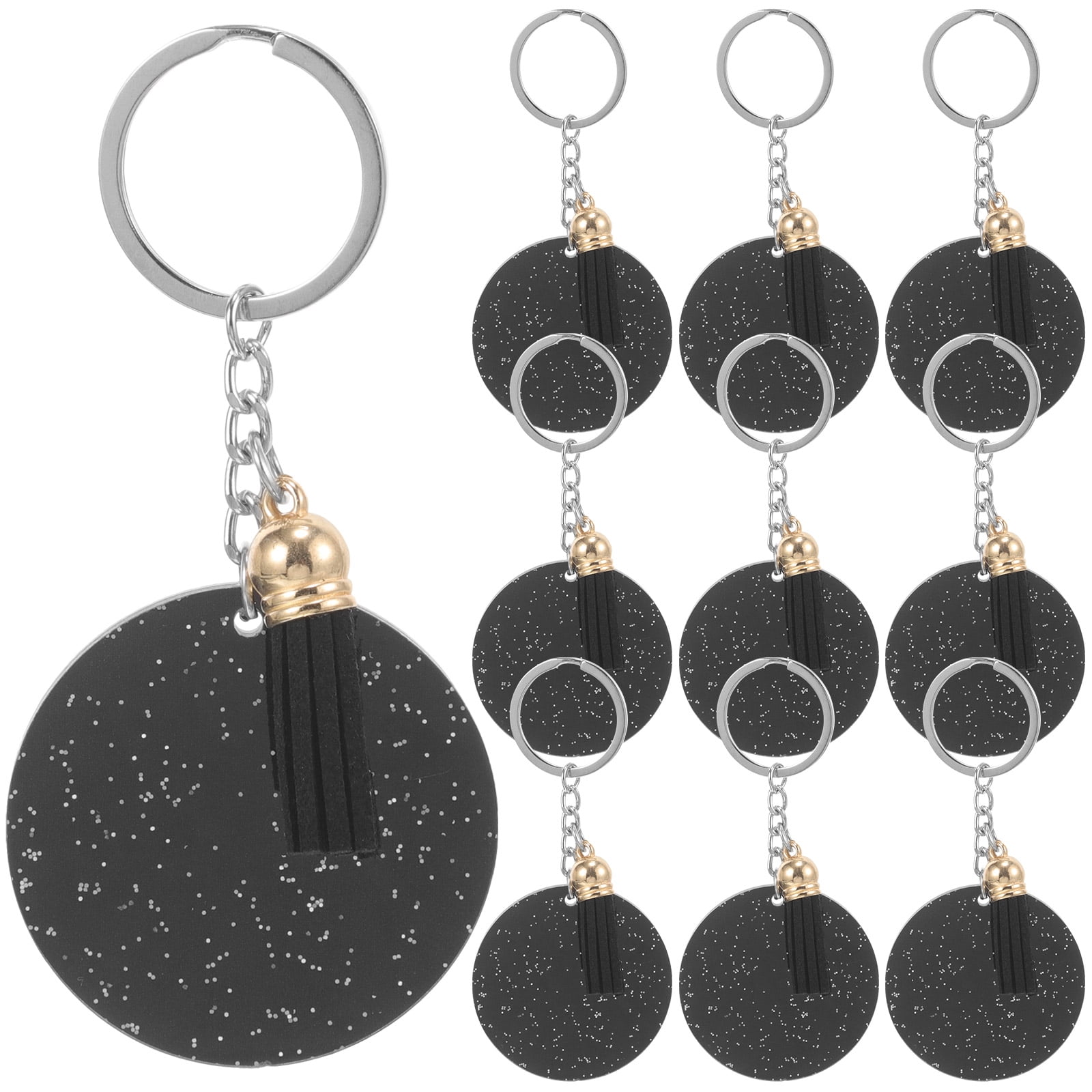 DEEPCRAFF Pendant Keychain Diy Multipurpose Metal 10Pcs 4.13X1.97X0.2In ...
