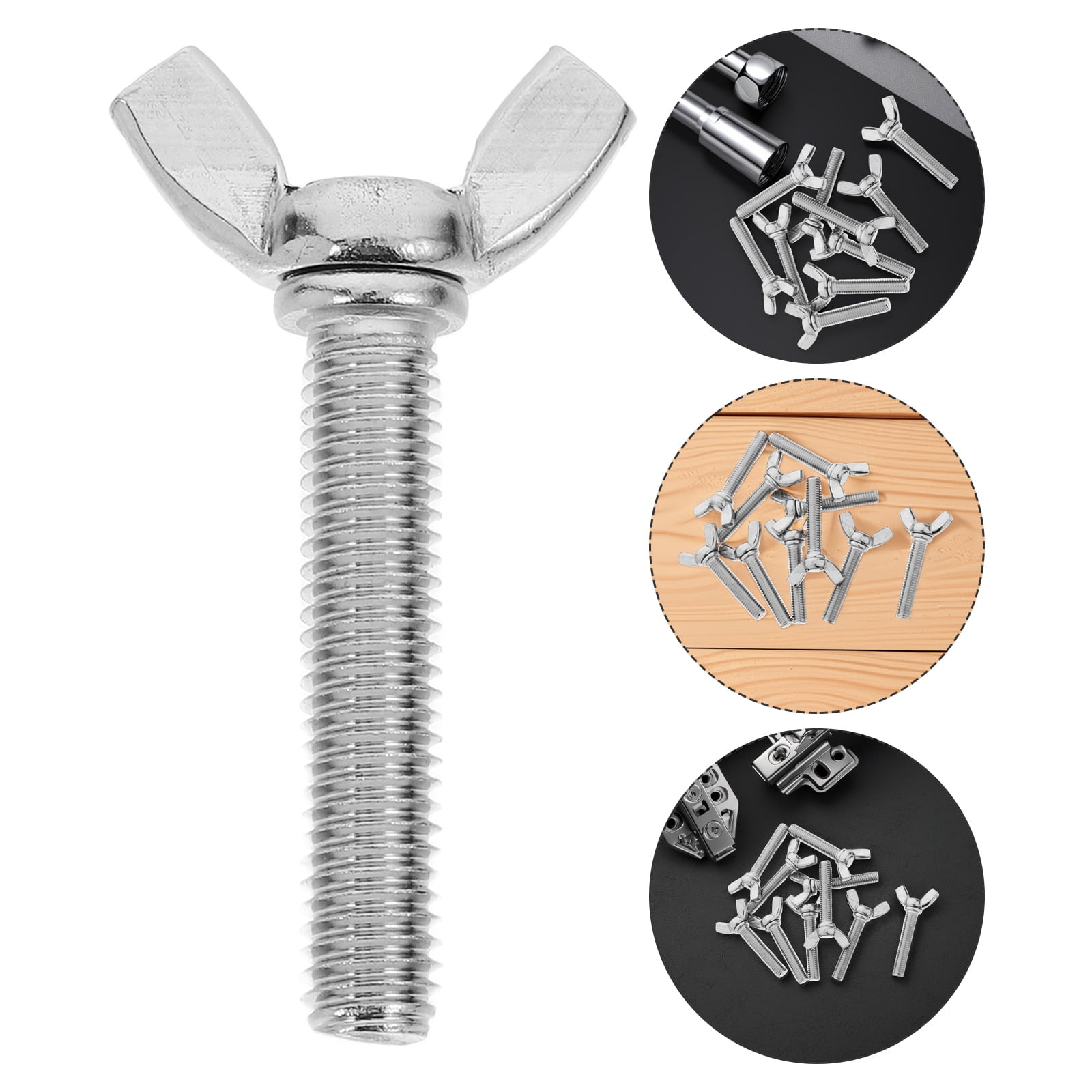 HEMOTON 10pcs Butterfly Bolts Stainless Thumb Screws M8x40 Hand Twist ...