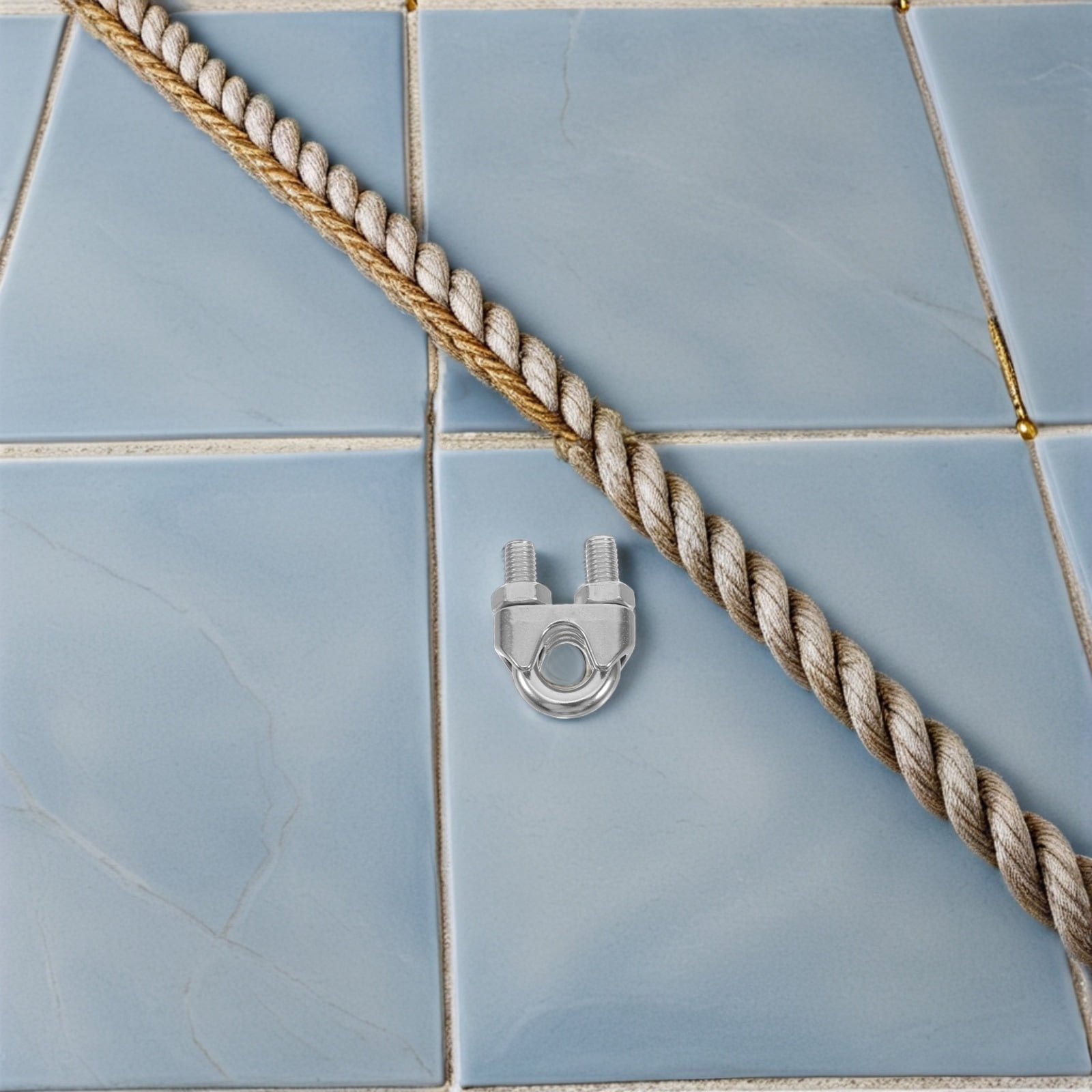 HEMOTON 10pcs Cable Cord Clamp Collar U-Shaped Wire Rope Clamp Metal ...