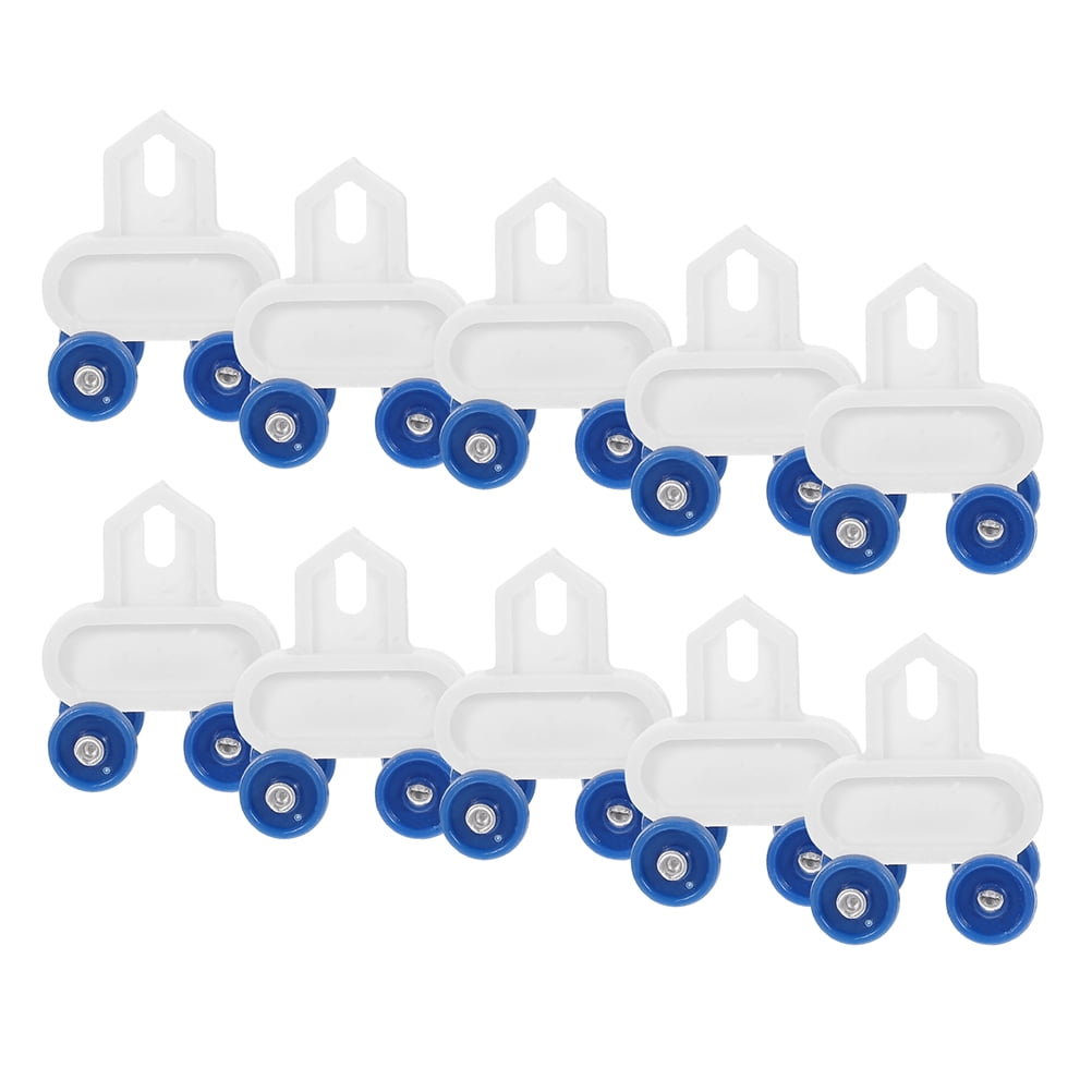 HEMOTON 10pcs Curtain Track Rollers Ceiling Curtain Track Pulley Mini ...