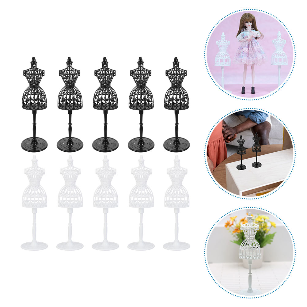 HEMOTON 10pcs Doll Dress Stands Mini Doll Clothing Display Holders ...