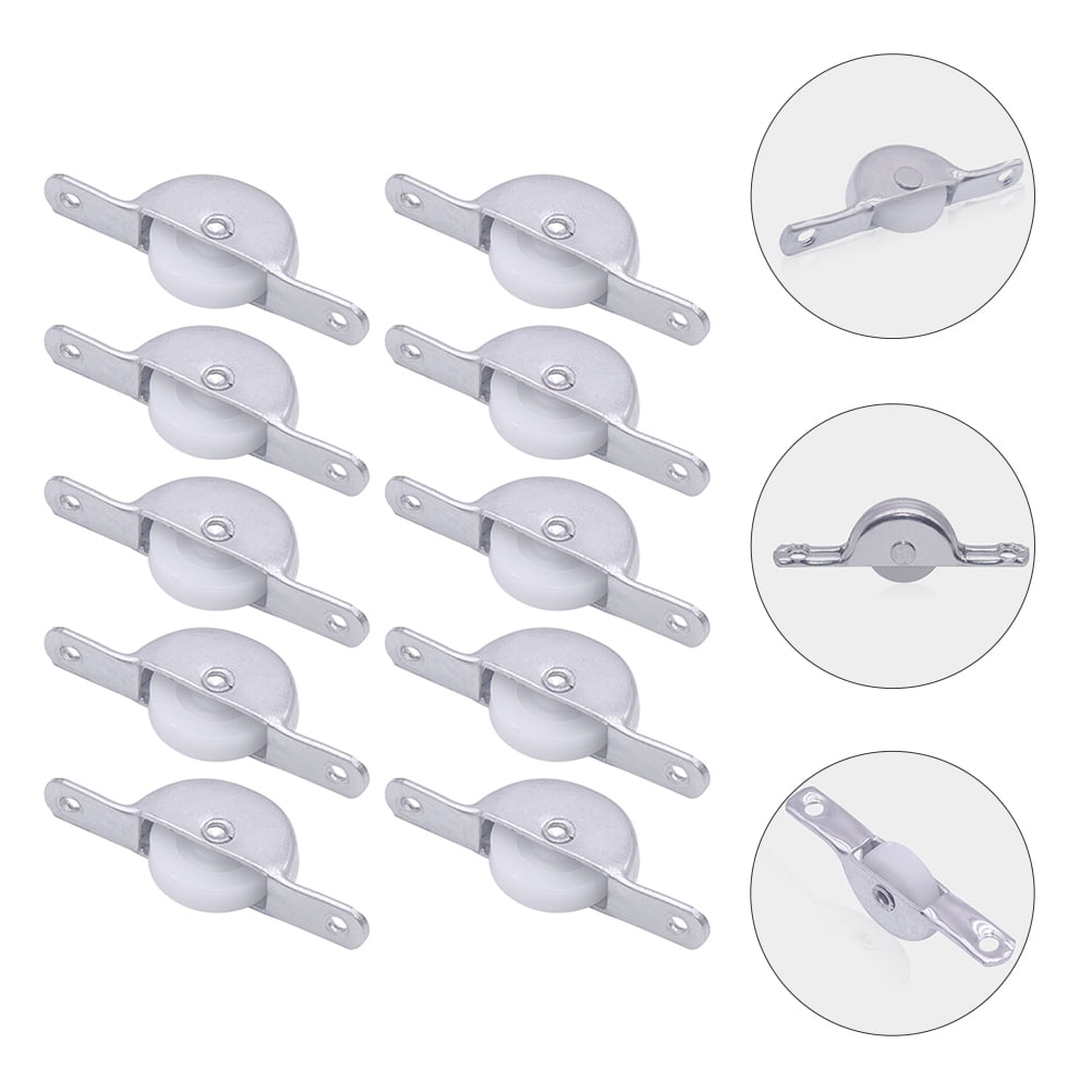 HEMOTON 10pcs Household Closet Track Pulleys Steel Window Rail Pulleys ...