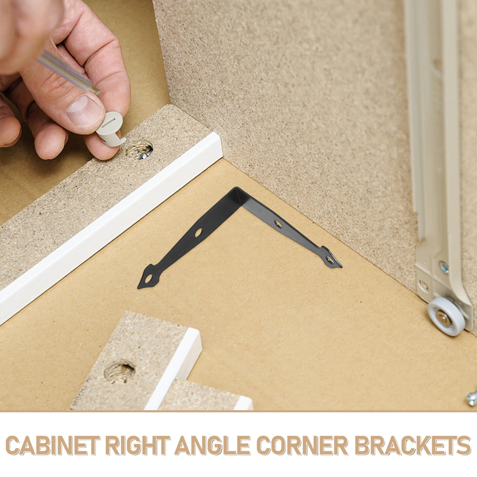 SOPOTUTU 10Pcs Sturdy Black Angle Shelf Brackets Heavy Duty Furniture ...