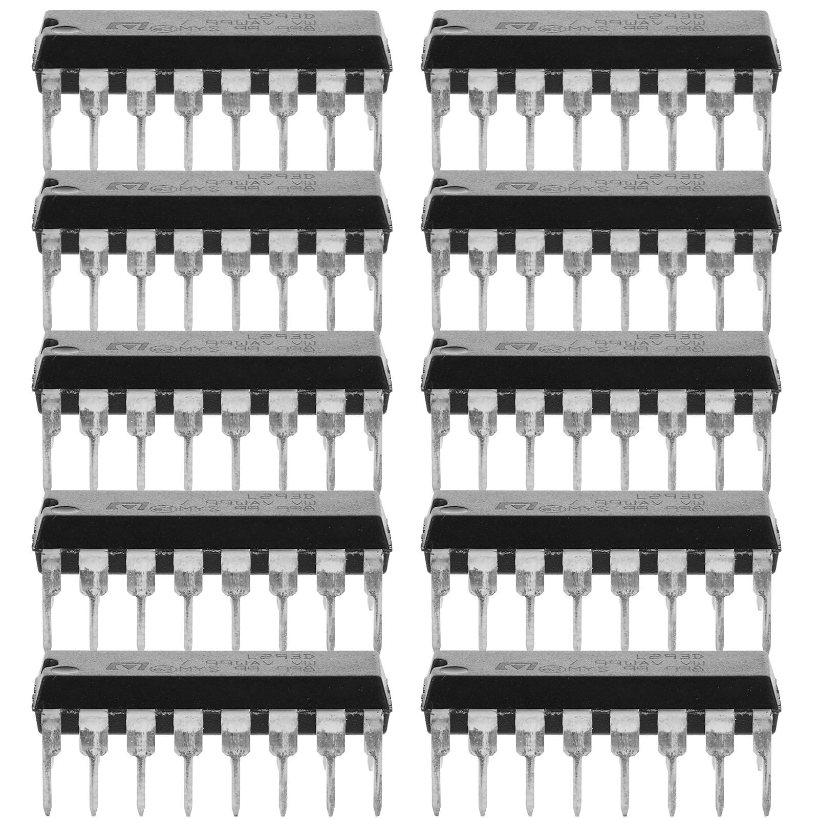 HEMOTON 10pcs L293D DIP 16-pin IC Stepper Controllers (Black) - Walmart.com