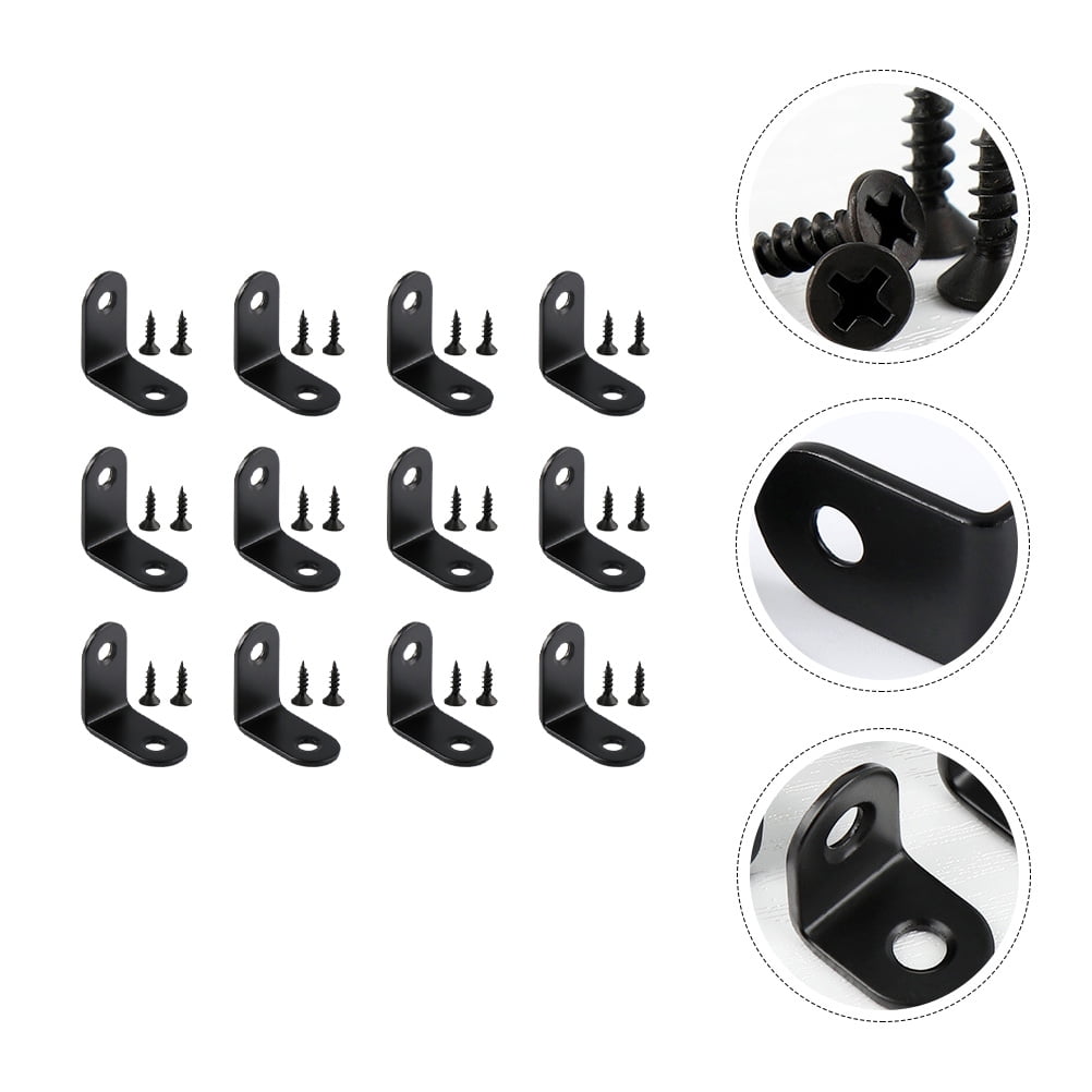 HEMOTON 12 PCS Black Corner Code Adjustable Brace Brackets Mounts ...