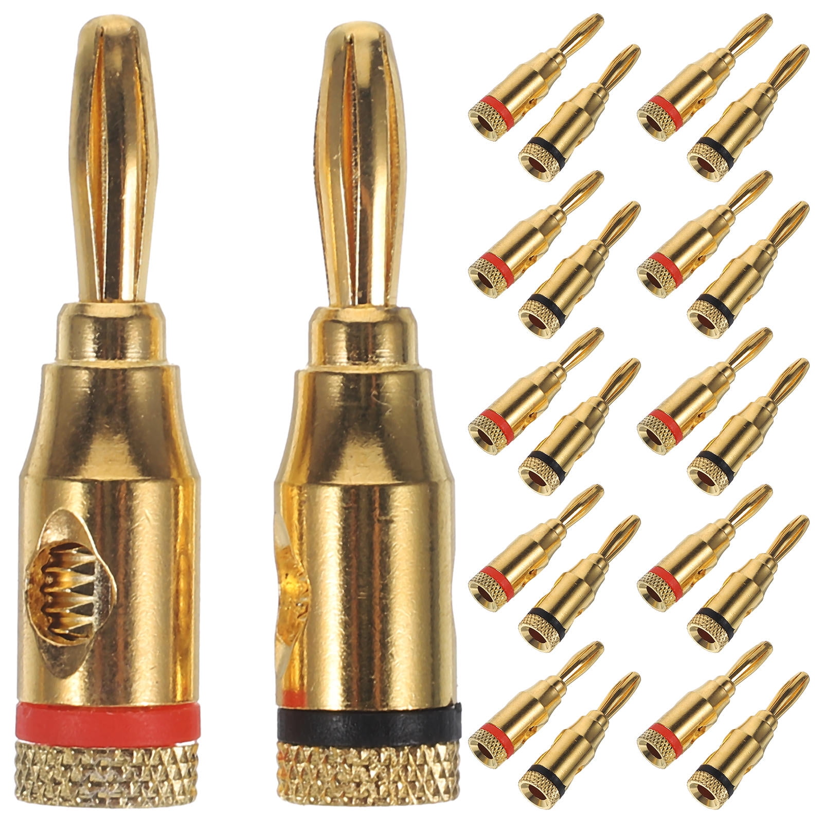 HEMOTON 12 Pairs Banana Plug Connector for Audio Aux Speaker: TV ...