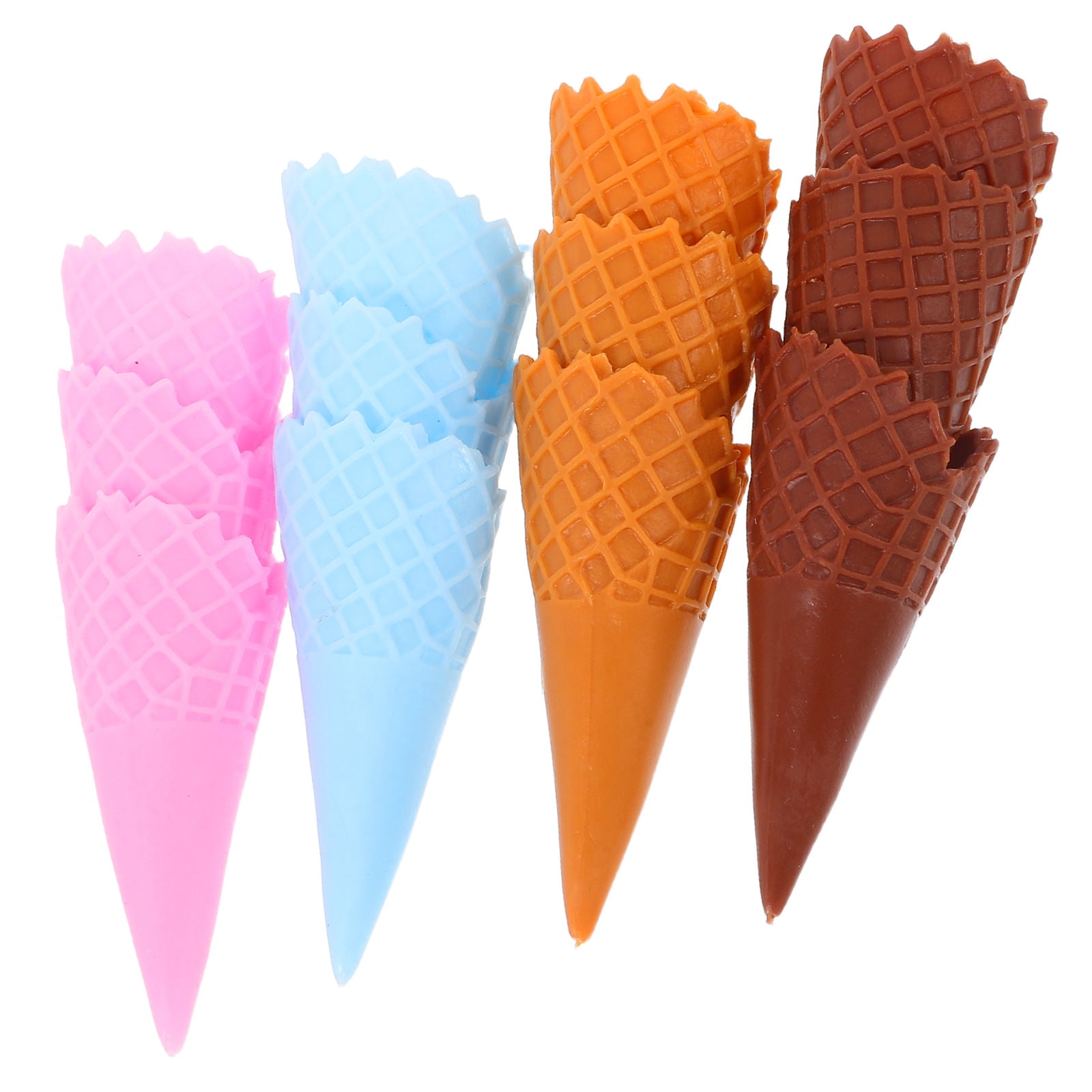 HEMOTON 12 Pcs Artificial Ice Cream Cone Prop Simulated Model Realistic ...