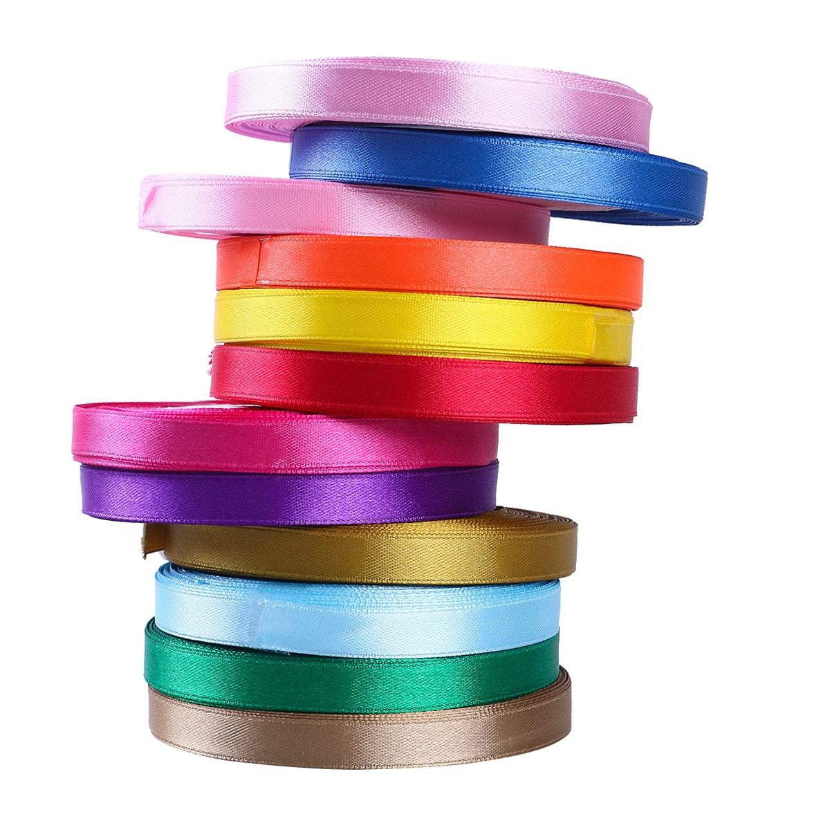 HEMOTON 12 Pcs Colorful Ribbon Present Wrapping Light Red Fabric Bundle ...