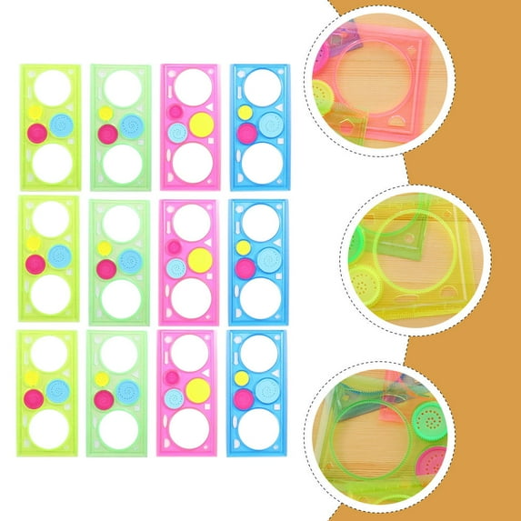 HEMOTON 12 Pcs Kids Painting Template Drawing Ruler Standard Shape ...