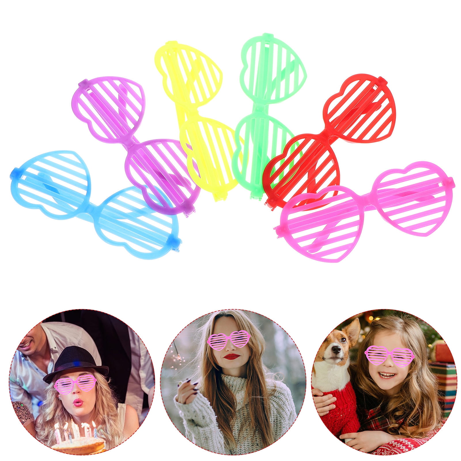 HEMOTON 12 Pcs Photo Booth Props Neon Color Glasses Bachelorette 80s ...
