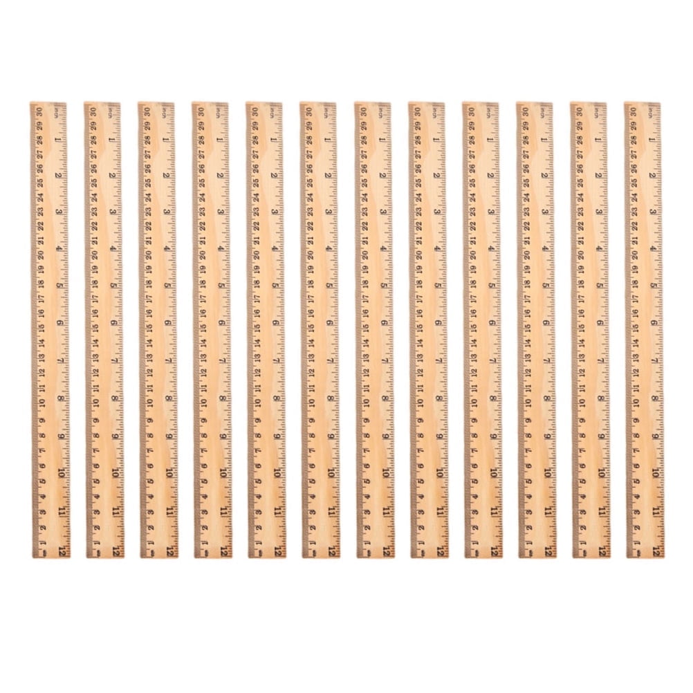 HEMOTON 12 Pcs Wooden Ruler Stationery Rulers Bulk for Classroom ...