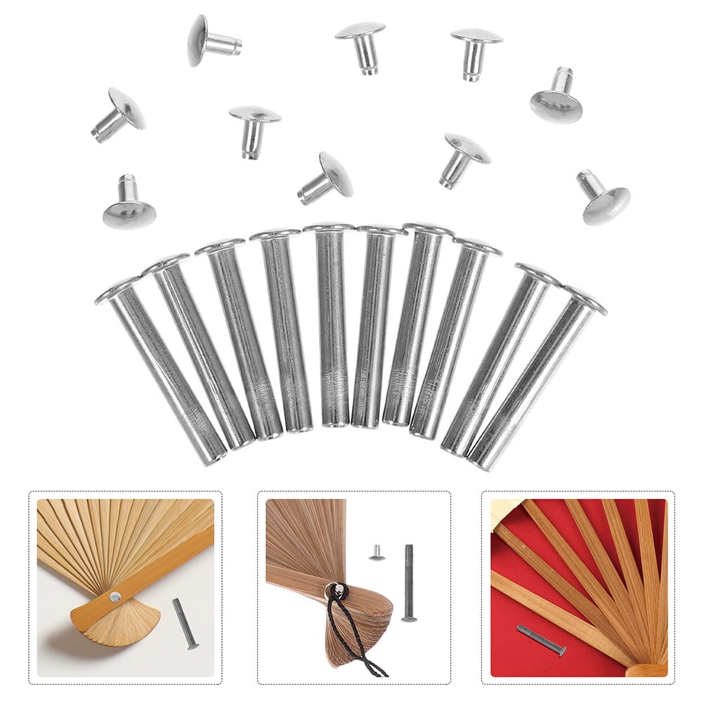 HEMOTON 12 Sets Folding Fan Repair Kit with Metal Rivets and Nuts for ...