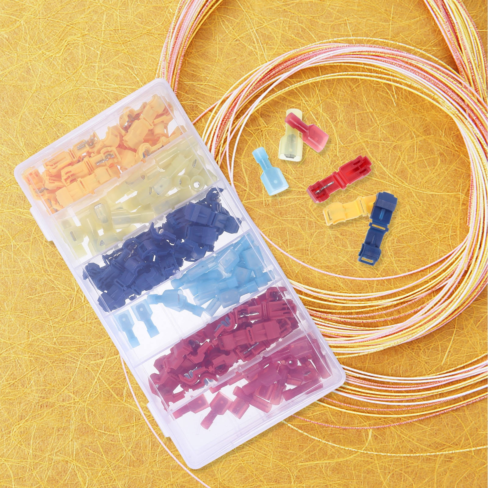 HEMOTON 120pcs T Tap Wire Terminals Wire Tap Connectors Male Quick ...