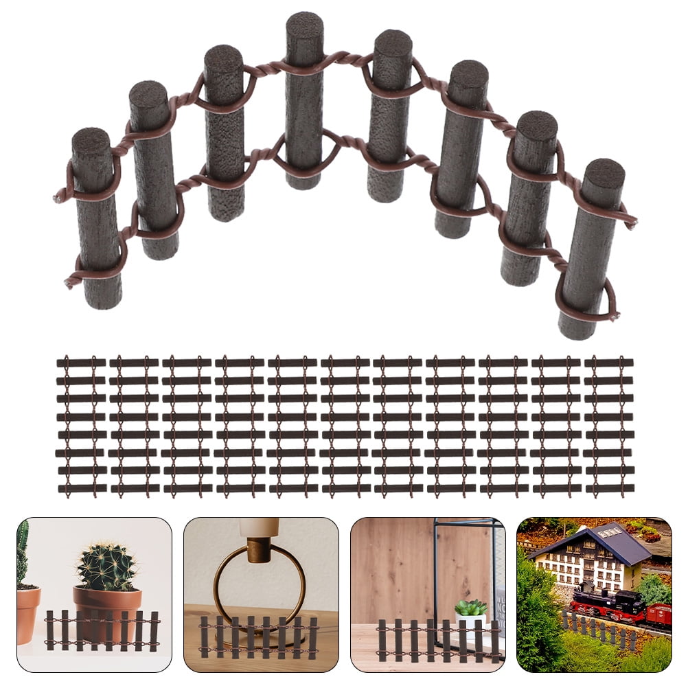 HEMOTON 12Pcs Mini Barrier with Wooden and Synthetic Material for ...