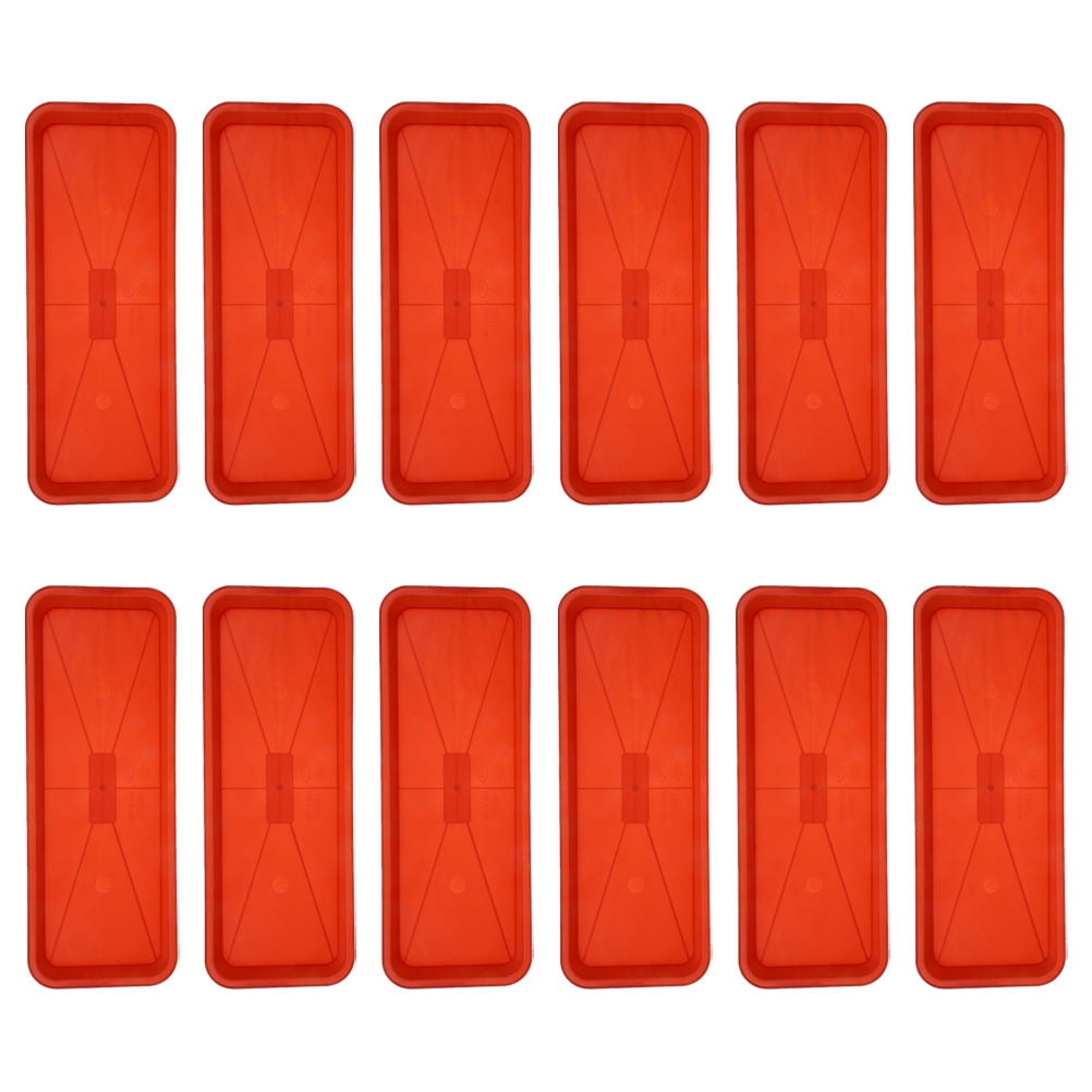 HEMOTON 12Pcs Rectangular Planter Tray Plastic Flower Pot Tray Plant ...