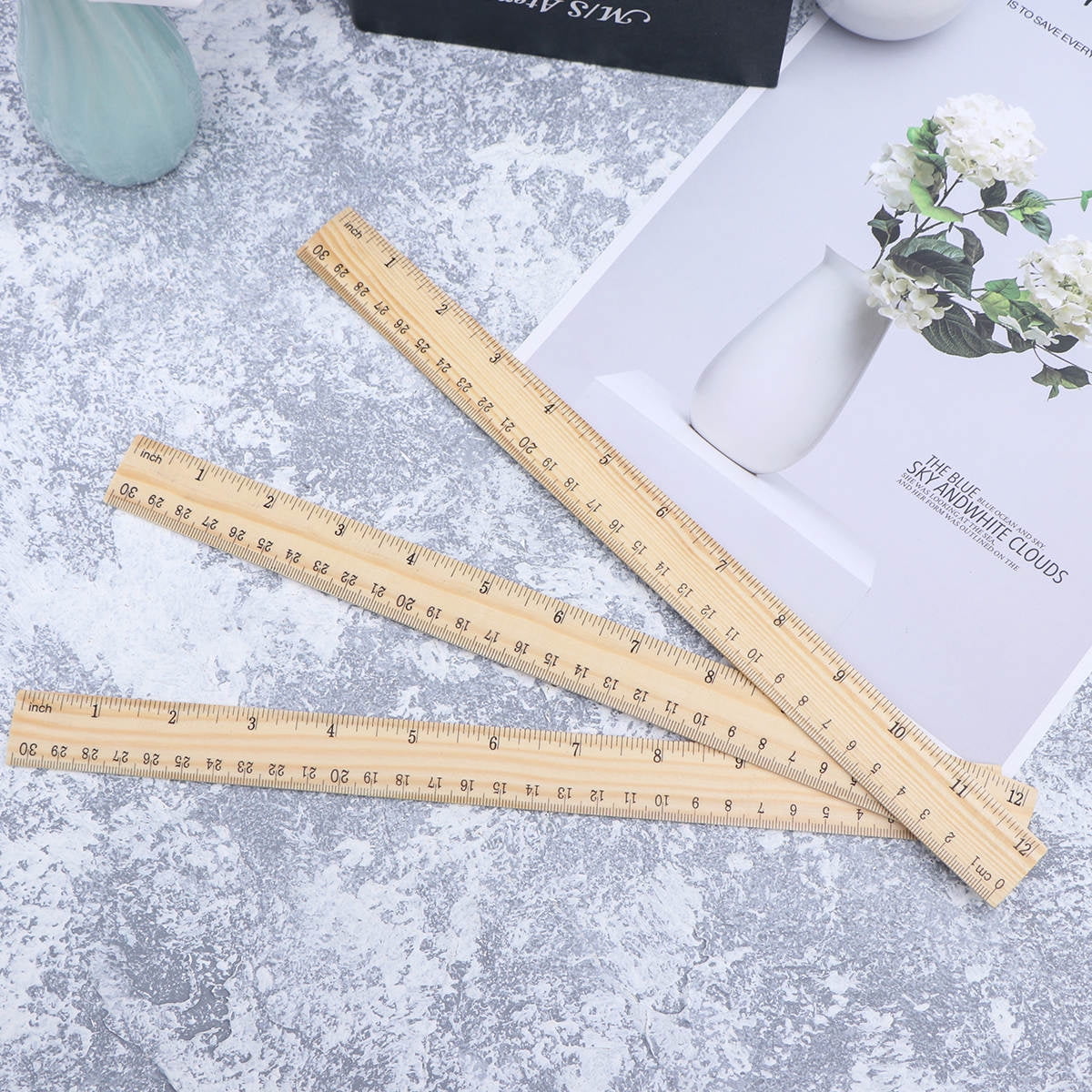 HEMOTON 12pcs 30cm Bamboo Ruler Wooden DIY Yardstick Tailoring Bamboo ...